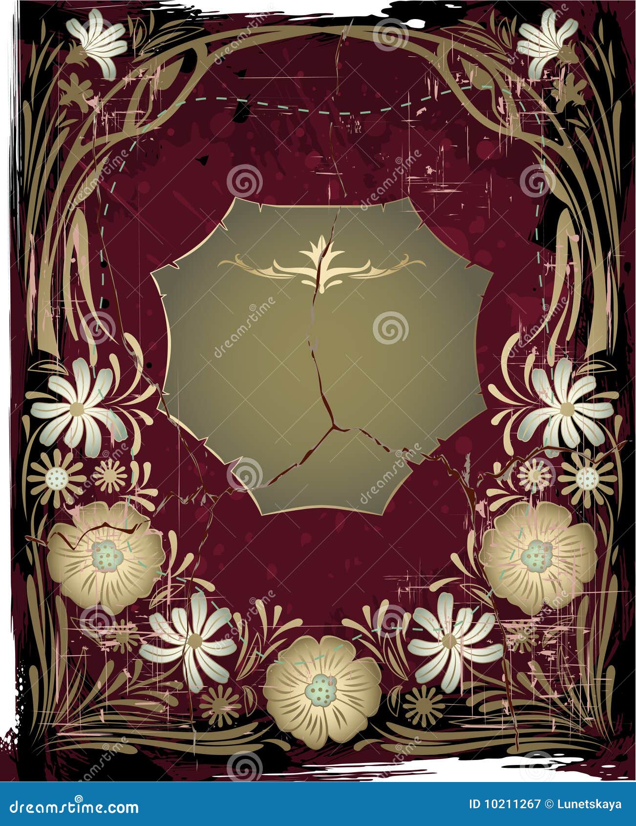 Vintage floral frame stock vector. Illustration of modern - 10211267