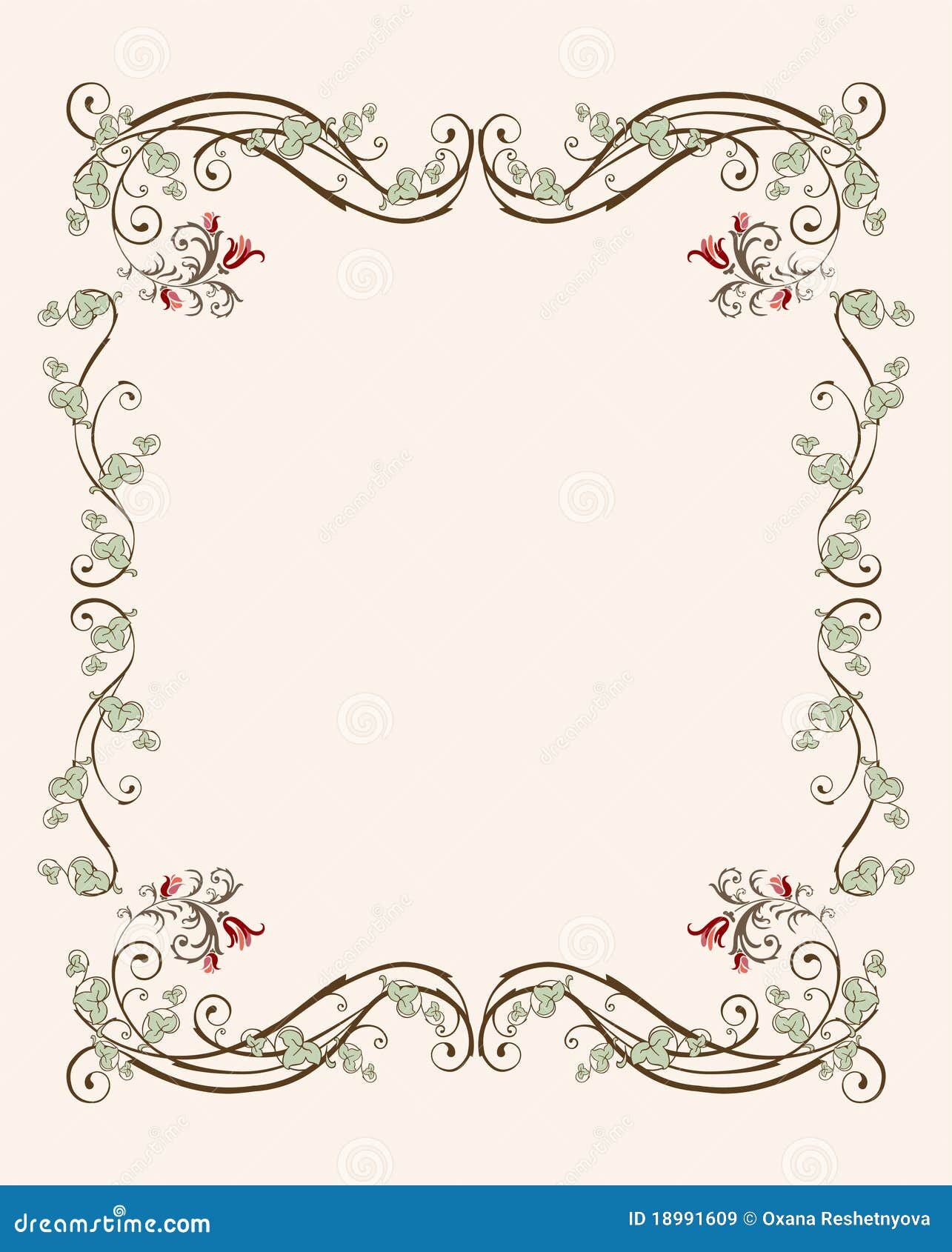 Vintage floral frame stock vector. Illustration of border - 18991609