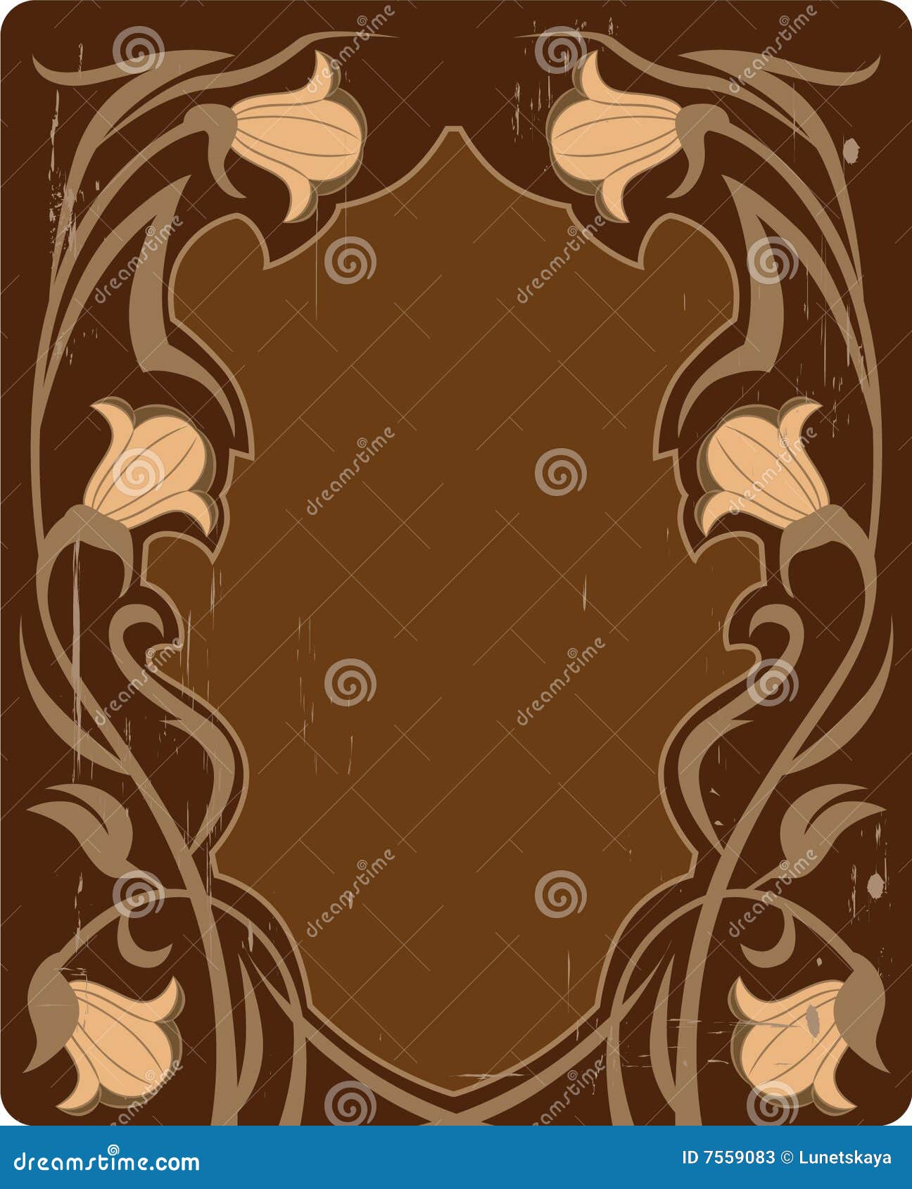 Vintage floral frame stock vector. Illustration of vintage - 7559083