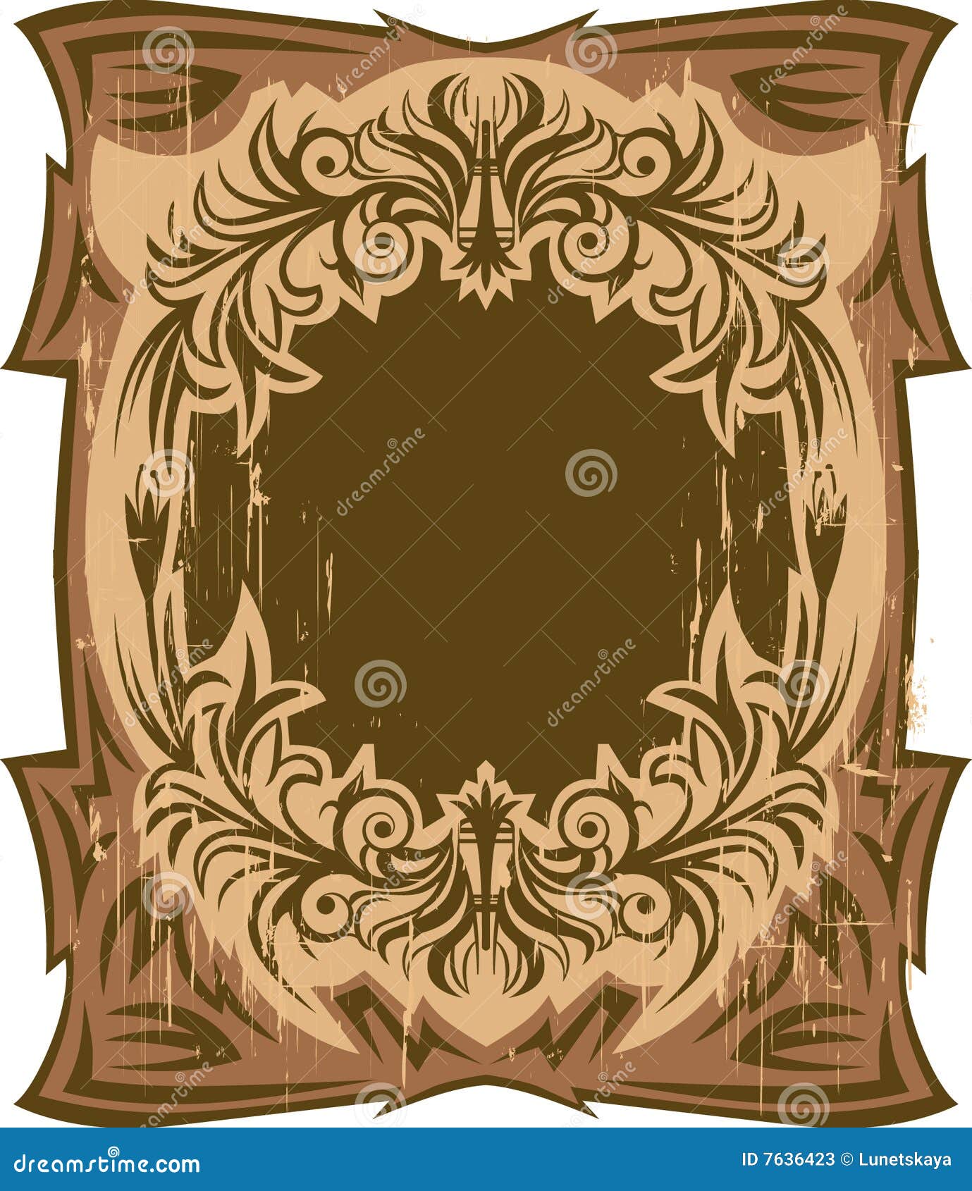 Vintage floral frame stock vector. Illustration of frame - 7636423