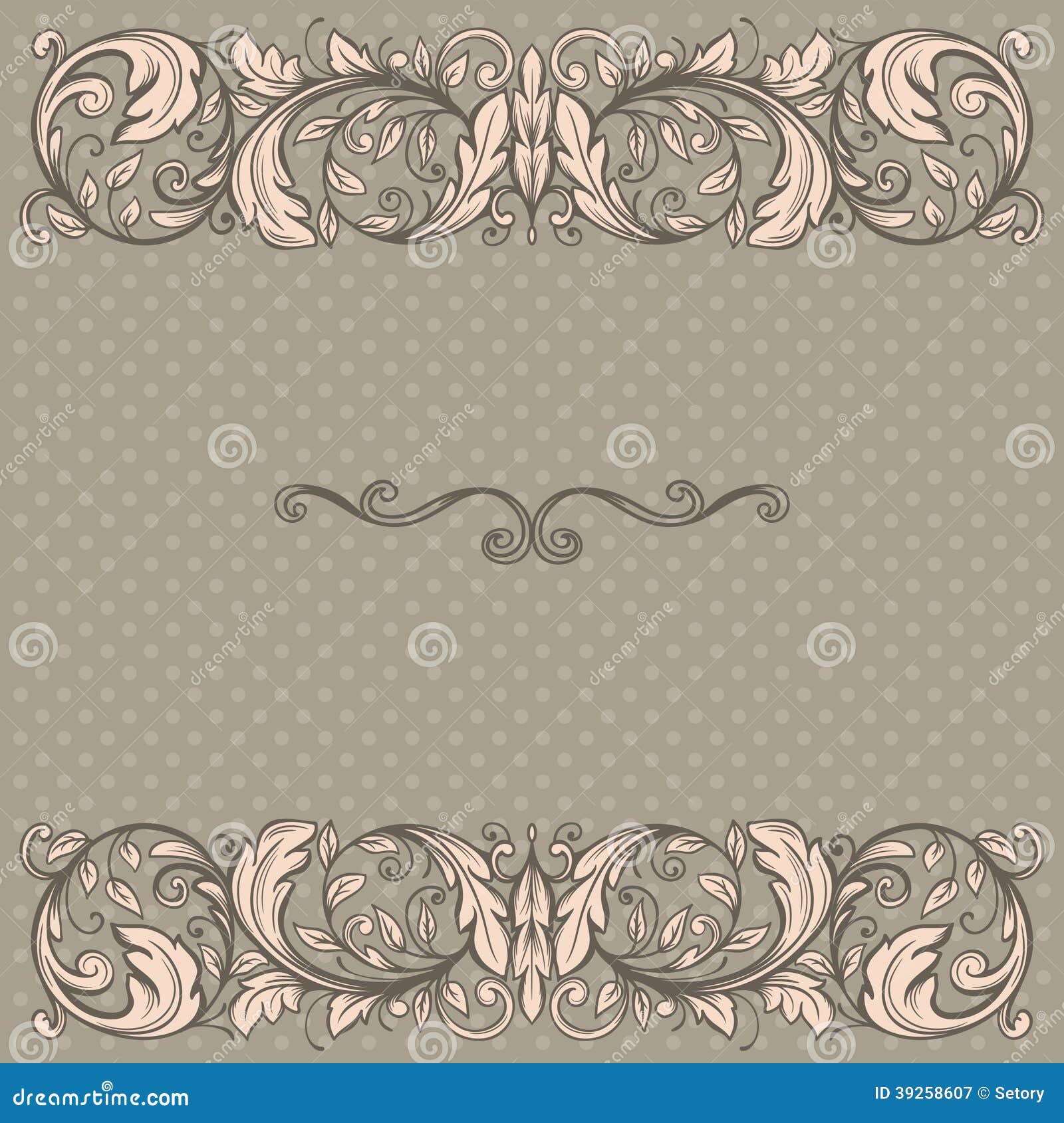 Vintage floral frame stock vector. Illustration of color - 39258607