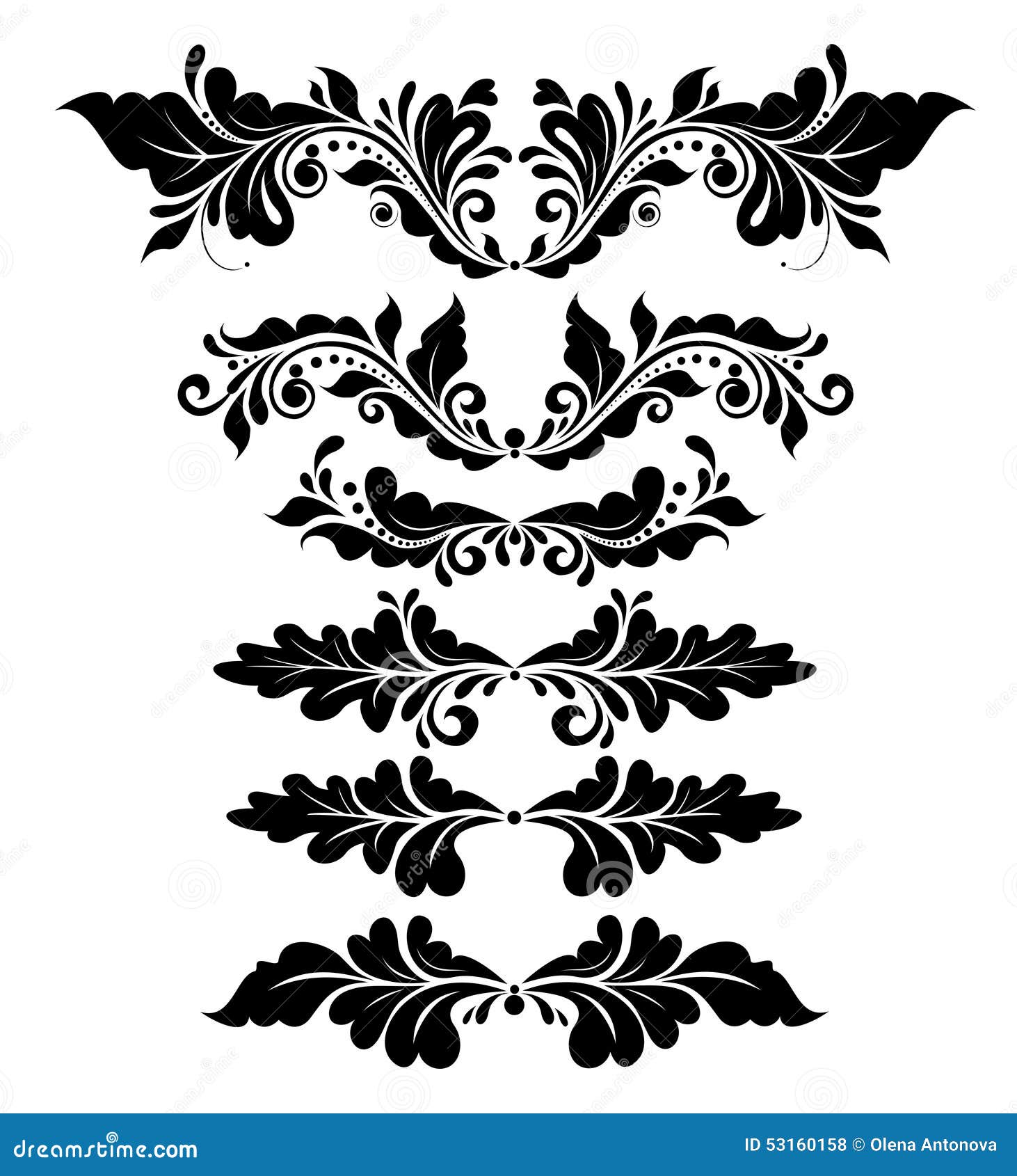 Vintage floral headers stock vector. Illustration of black - 53160158