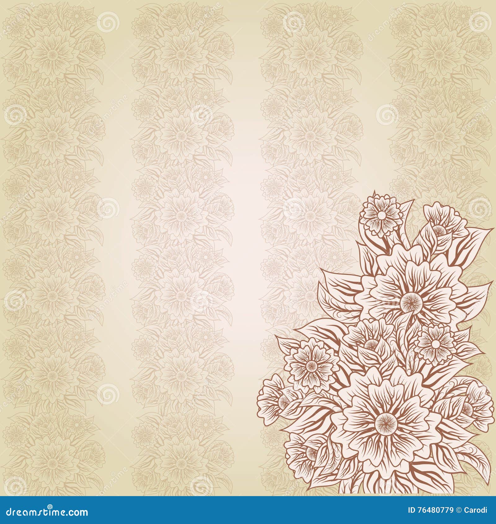 Vintage Floral Invitation Card, Vector Stock Vector - Illustration of ...