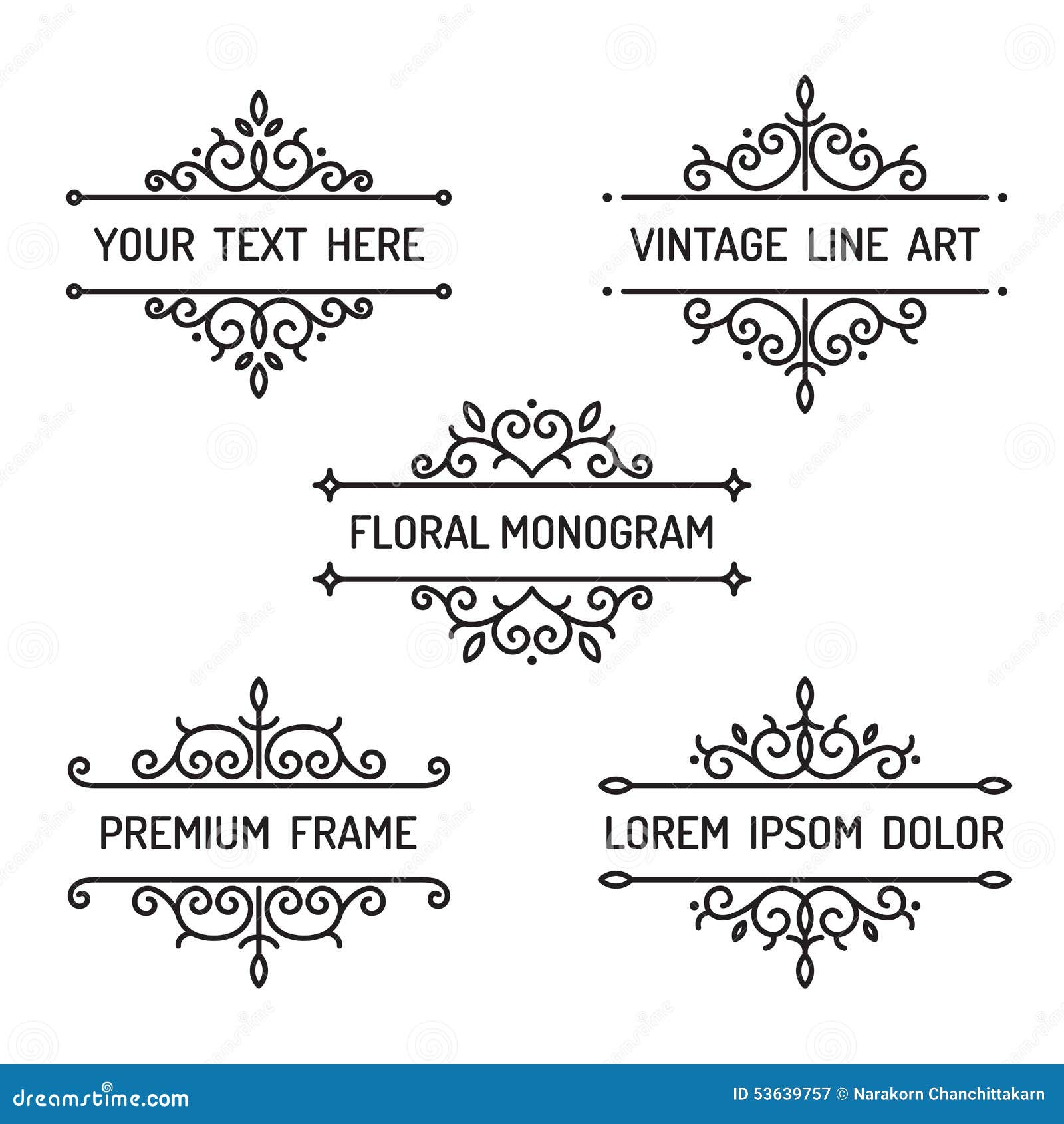 Vintage Vector Line Vintage Line Elegant Divider, Swirl, And Corner