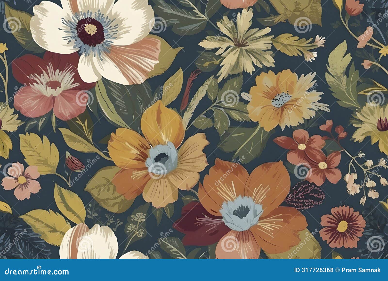 A Vintage Floral Patchwork Seamless Pattern. Stock Illustration ...