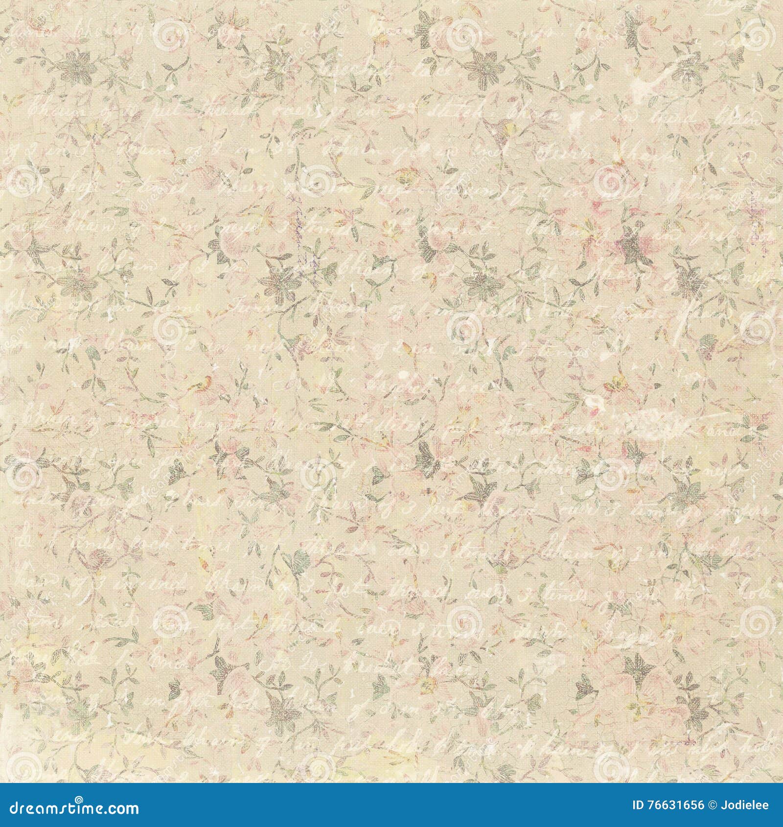 Vintage Floral Pattern Background with Antique Text Stock Illustration ...