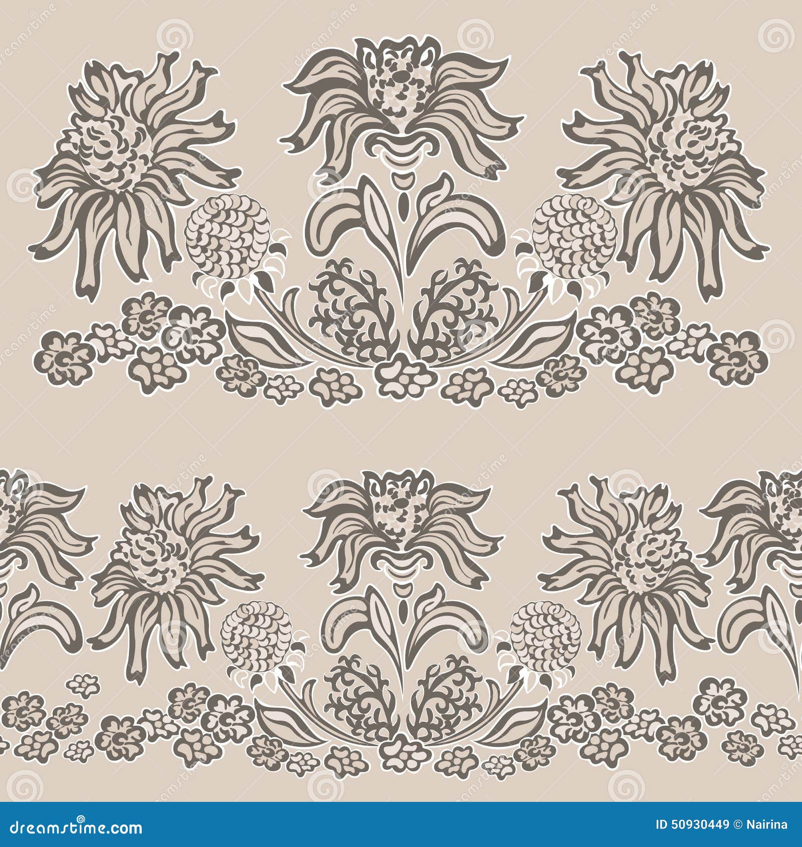 Vintage Floral Pattern Fancy Flower Stock Vector - Illustration of ...