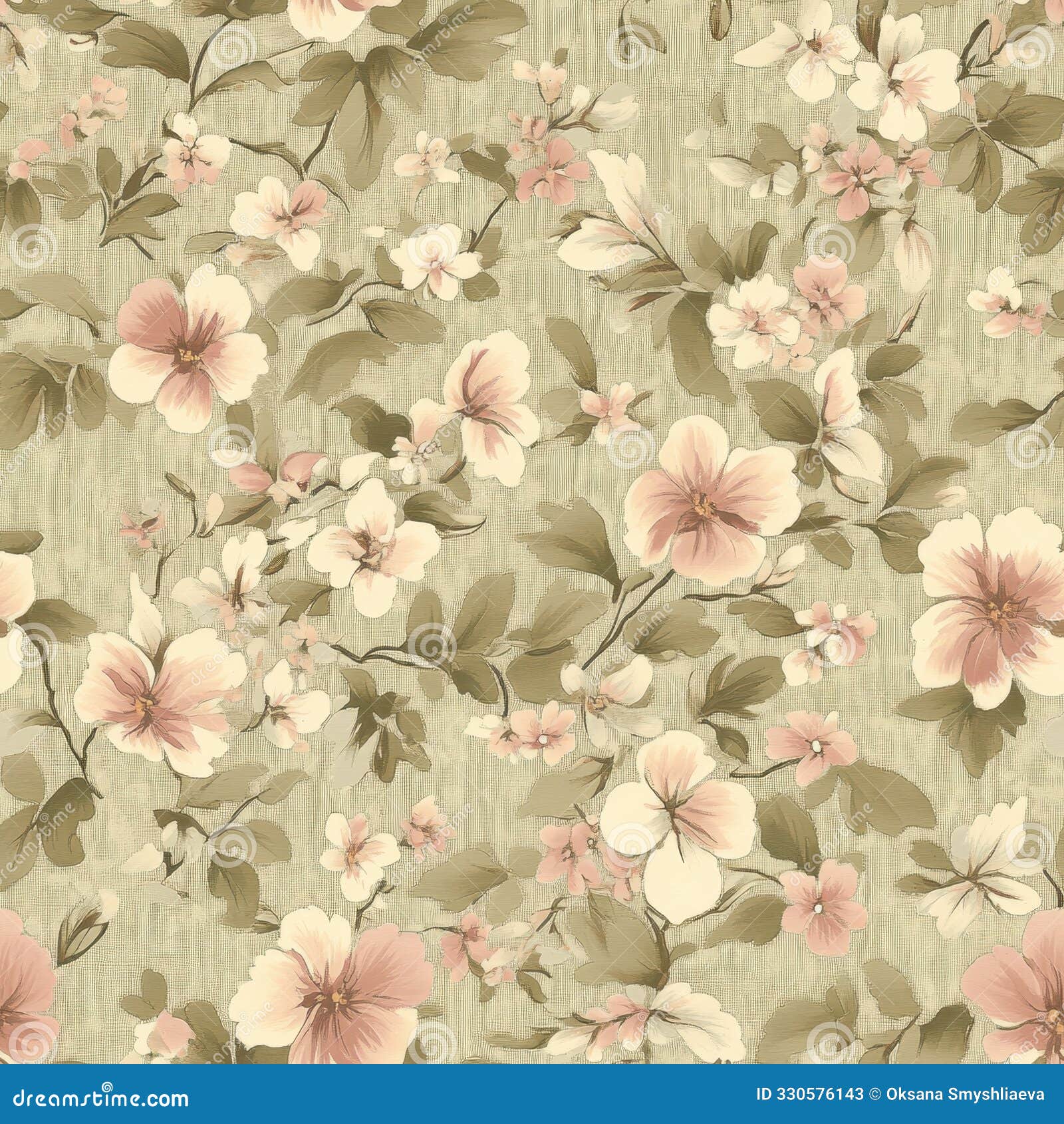 Vintage Floral Pattern Wallpaper with Elegant Blooms Stock Image ...