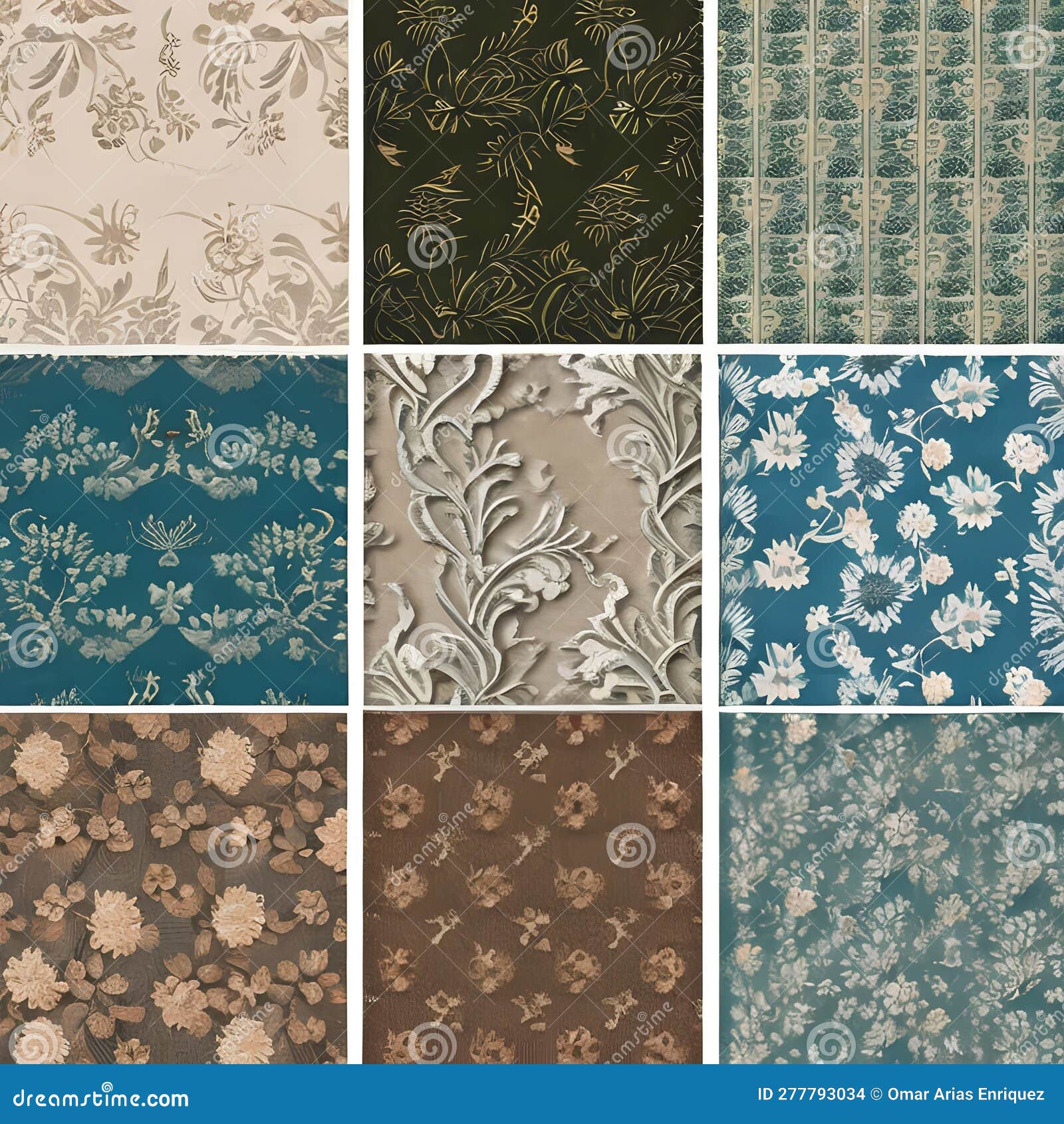 8 Vintage Floral Patterns: a Charming and Nostalgic Background ...