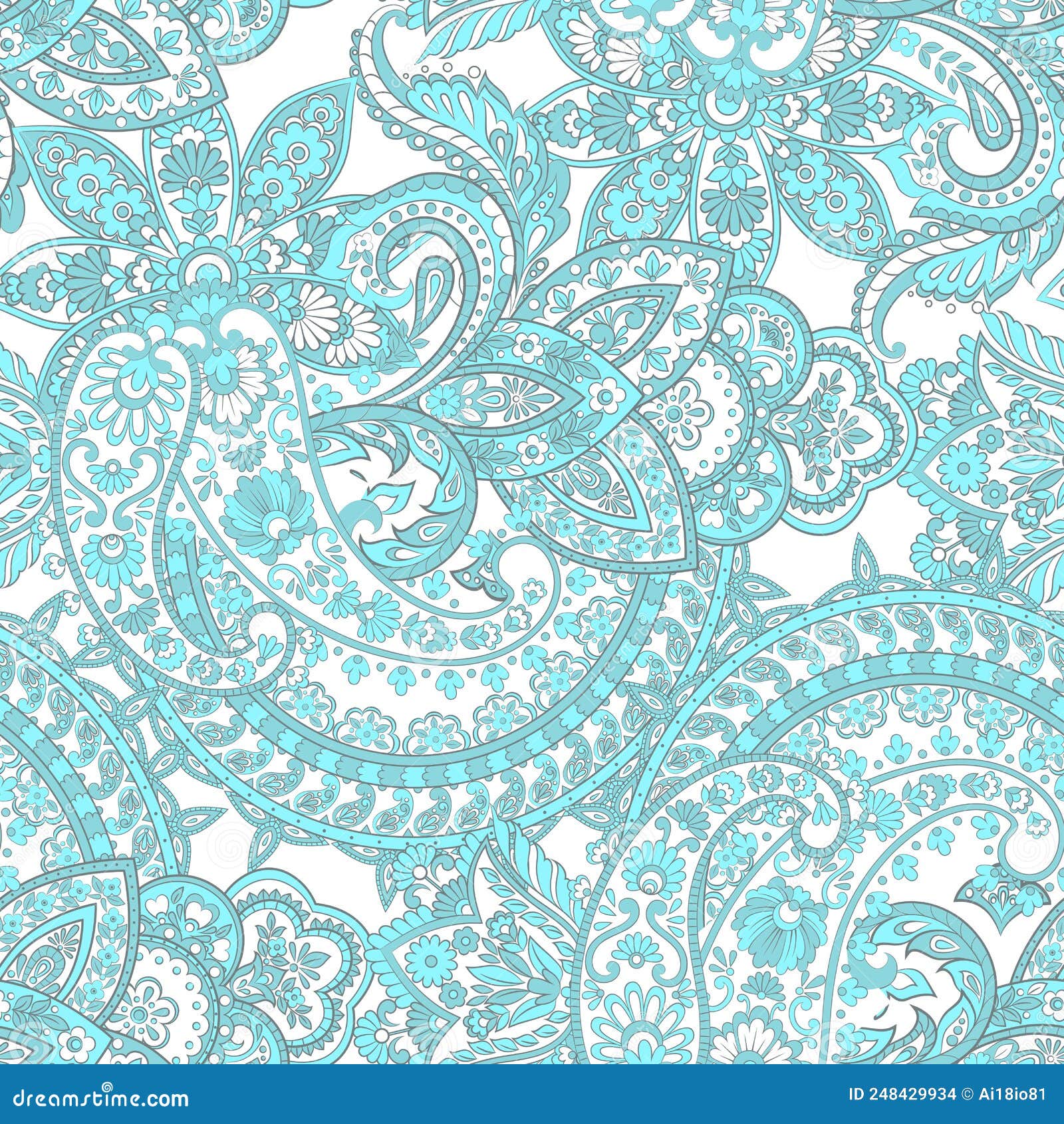 Vintage Floral Seamless Paisley Pattern. Seamless Vector Design Stock ...