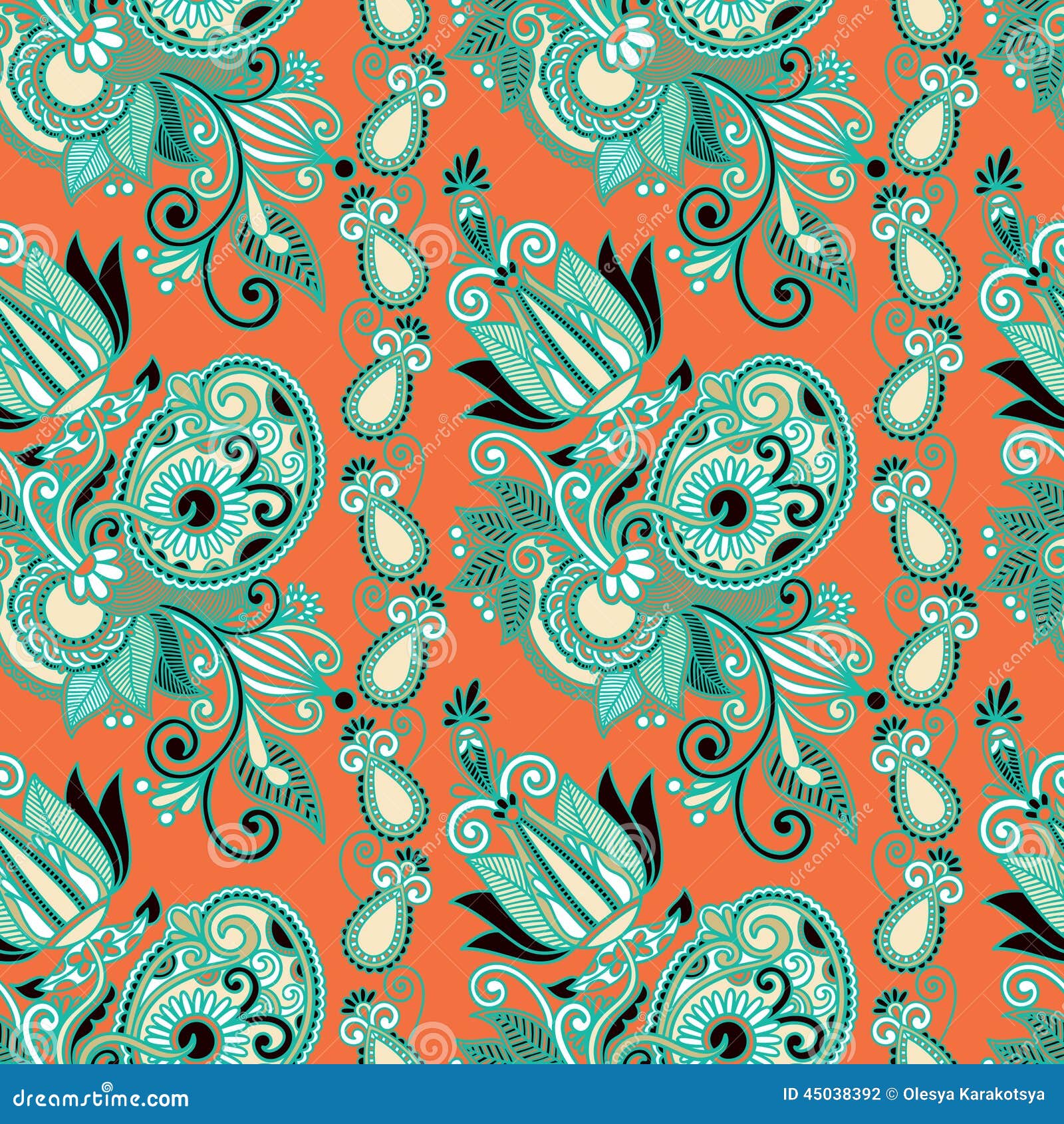 Vintage Floral Seamless Paisley Pattern Stock Vector - Illustration of ...