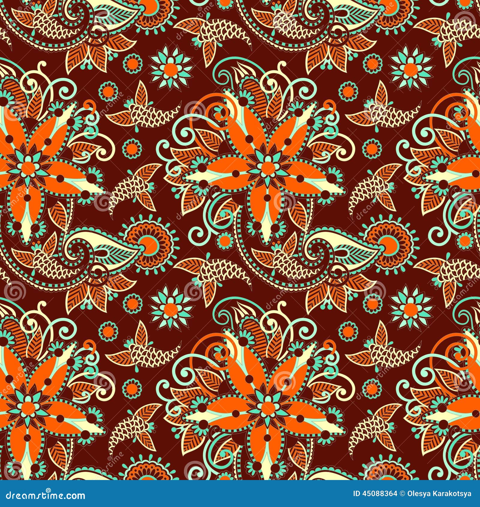 Vintage Floral Seamless Paisley Pattern Stock Vector - Illustration of ...