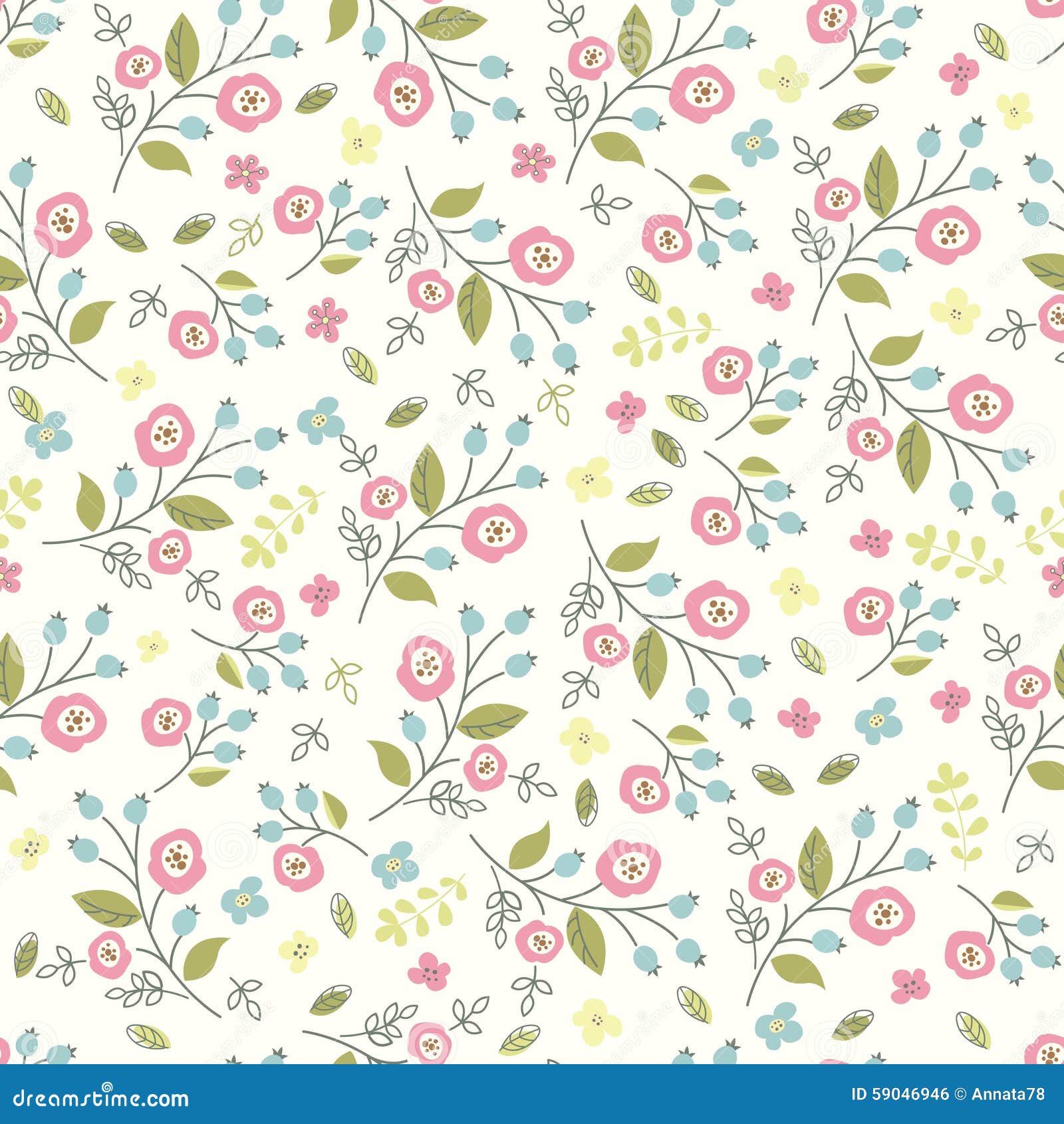 Vintage Floral Seamless Pattern Stock Vector - Illustration of ...