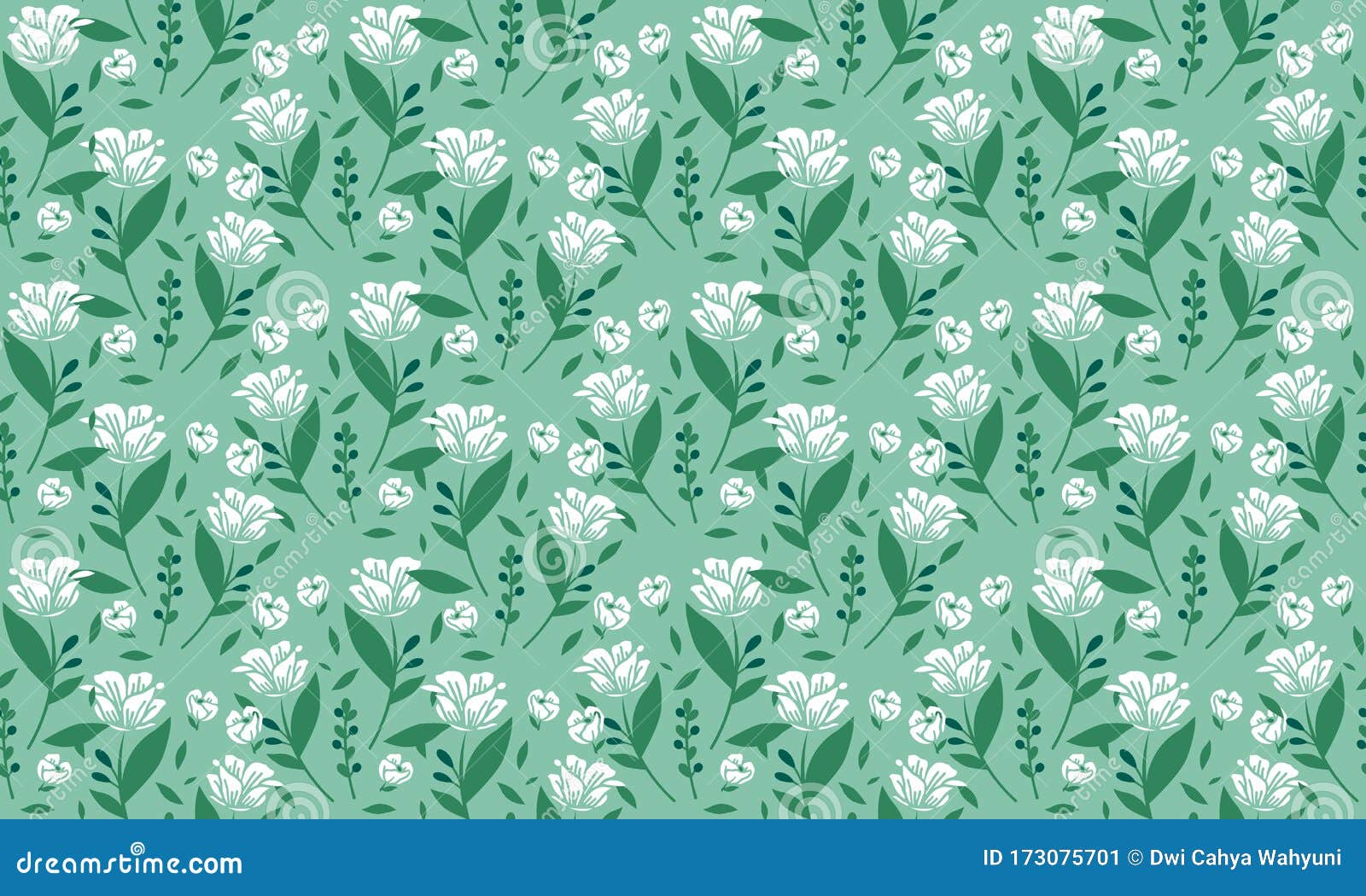 Vintage Floral Spring Pattern Background, with Leaf and Flower Design ...