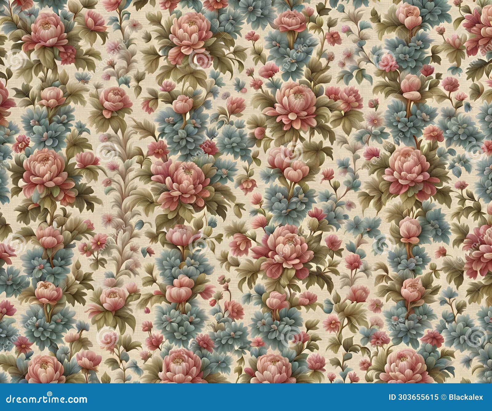 Vintage floral wallpaper stock image. Image of floral - 303655615