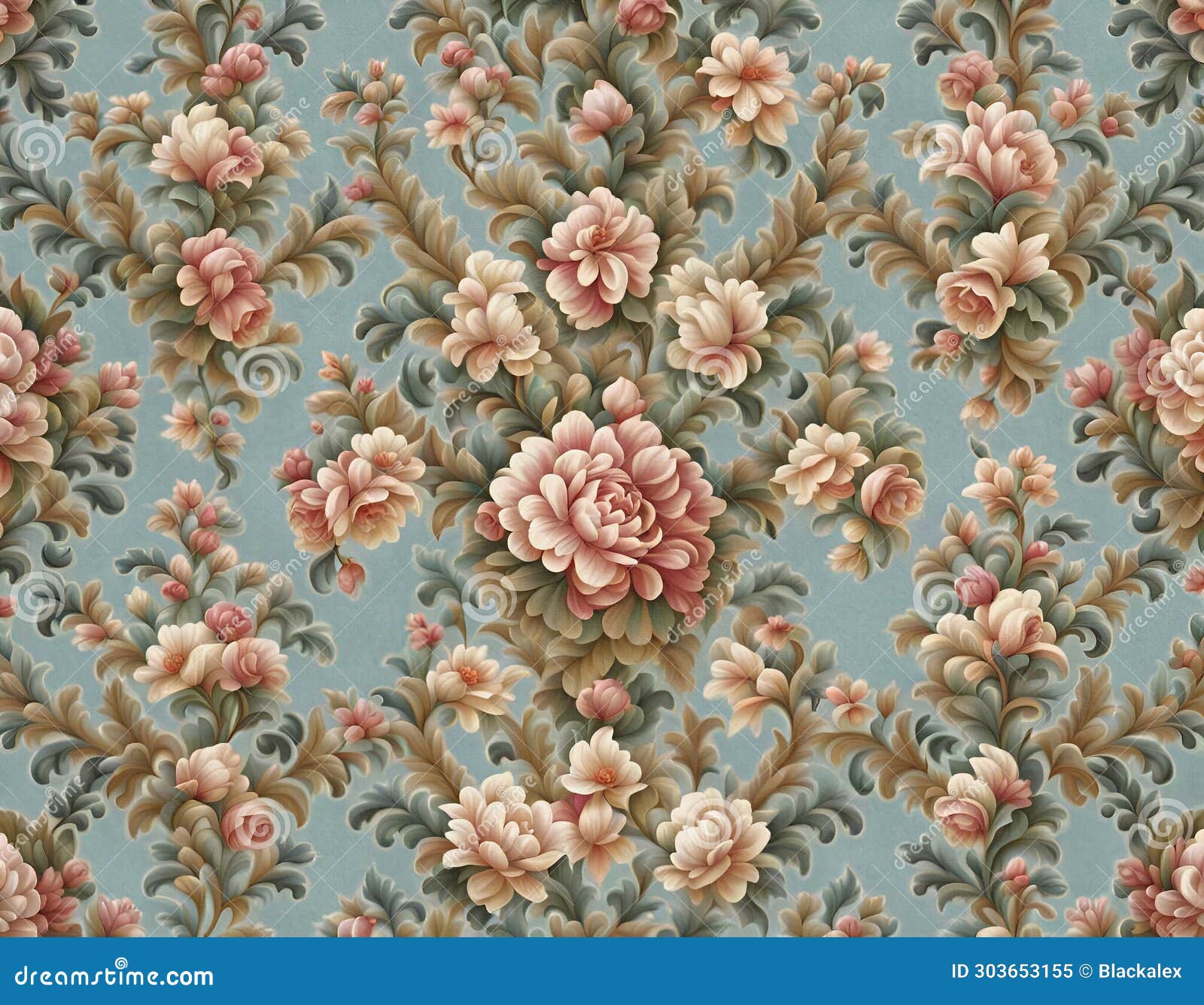 Vintage Floral Wallpaper Vertical Pattern Stock Illustration ...