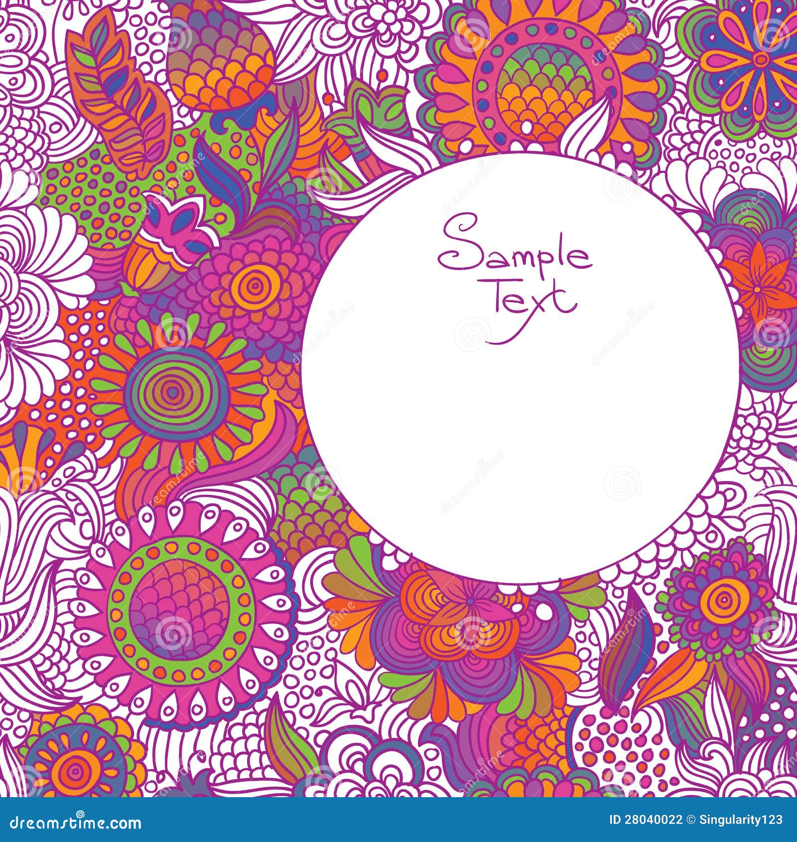 Vintage Flower Doodle Background Vector Illustration | CartoonDealer ...