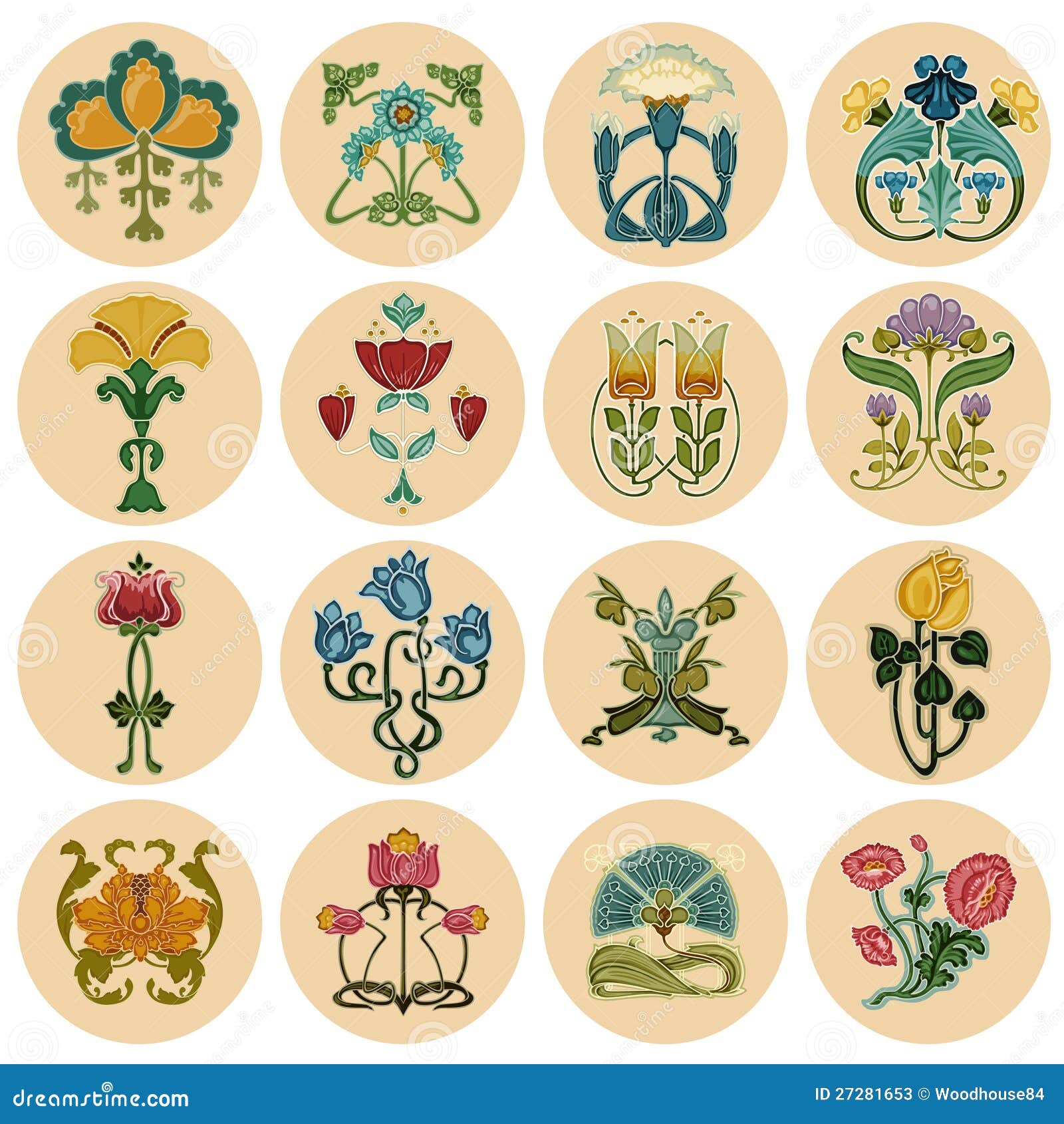 Vintage Flowers Label Set stock vector. Illustration of card - 27281653