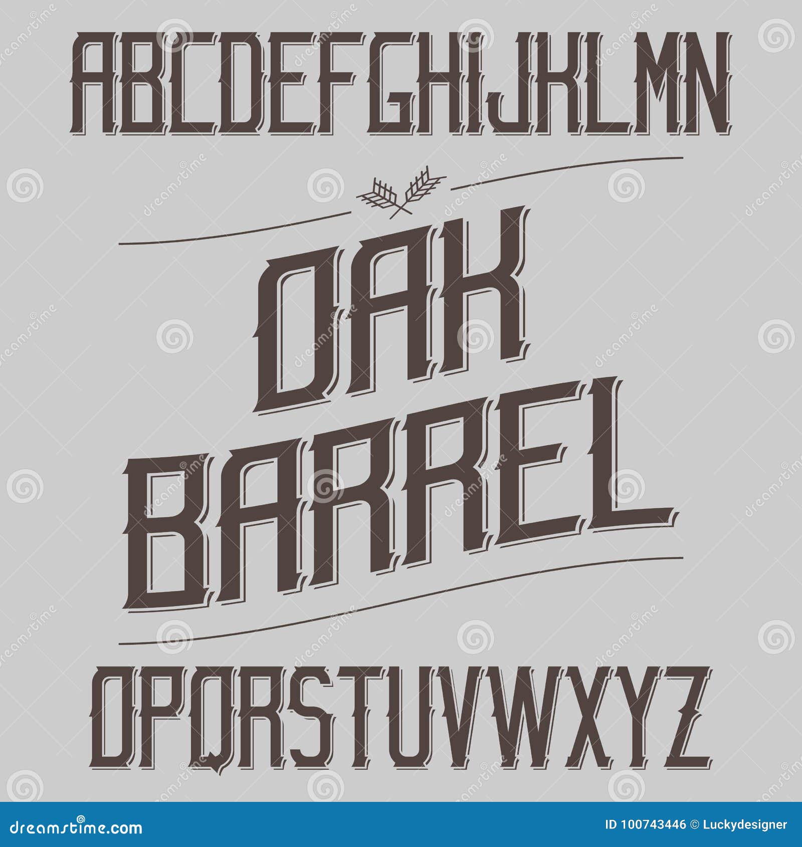 Vintage Font with Sharp Elements. Alcohol Drink Label Design Stock ...