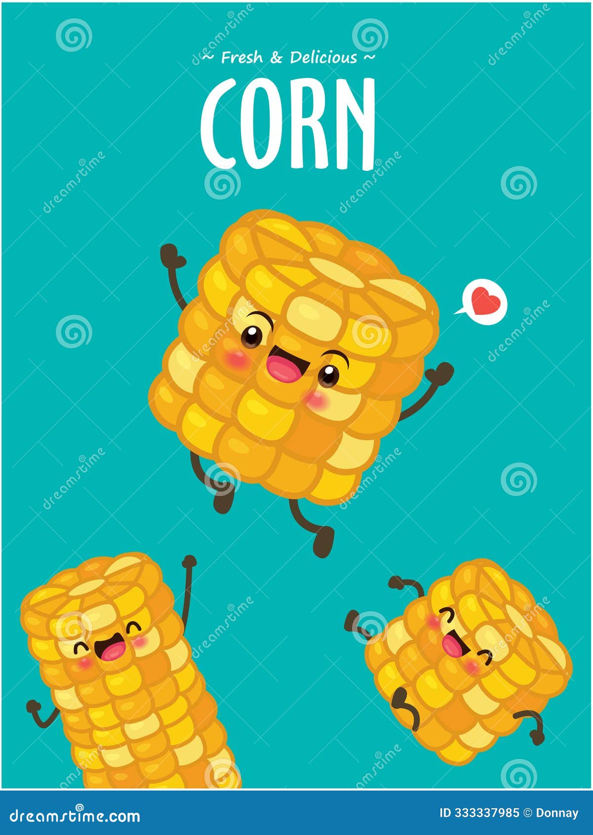 Corn Character Whistling Isolated On A White Background. Corn Character ...