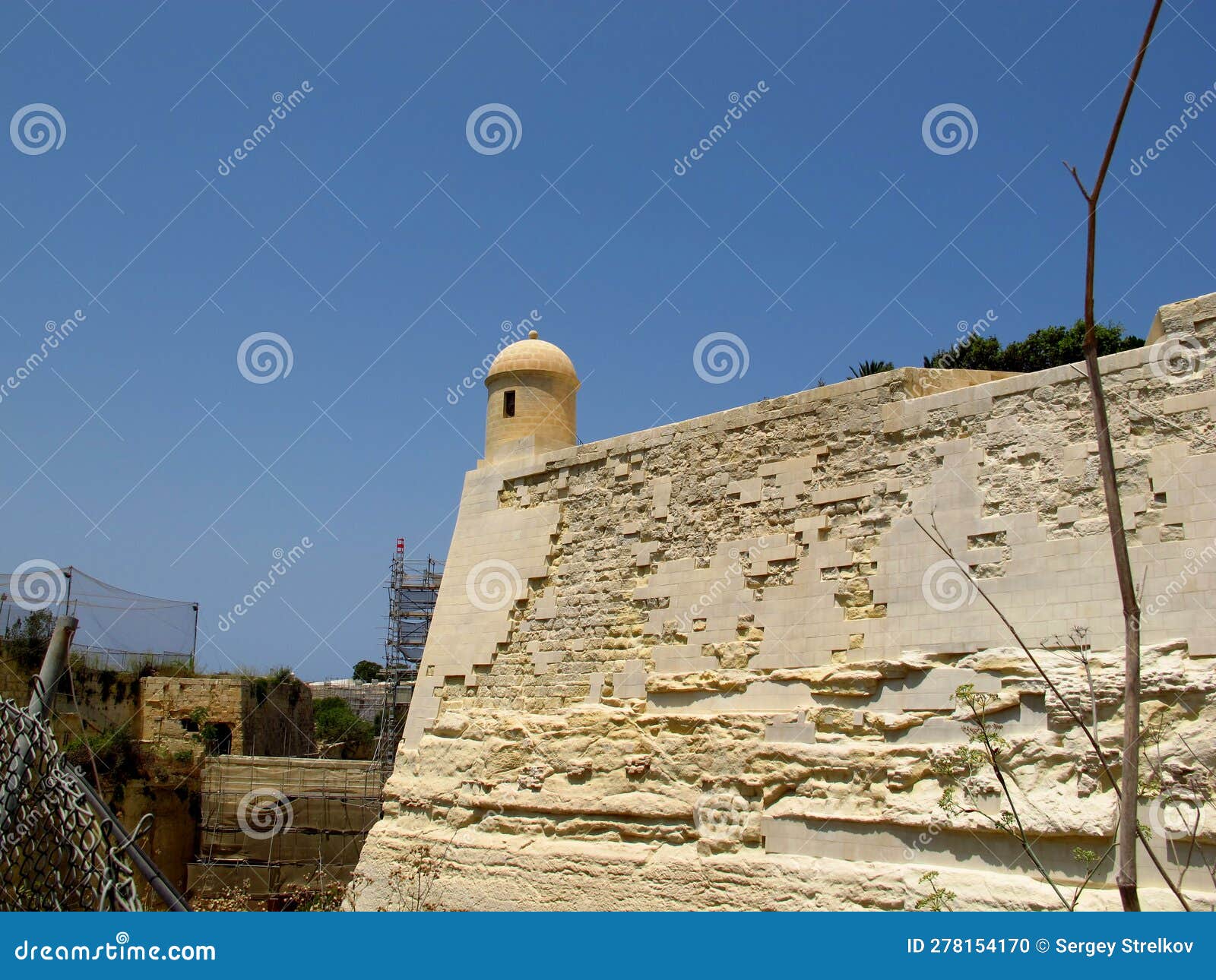 The Vintage Fortress in Valletta, Malta Stock Photo - Image of castle ...