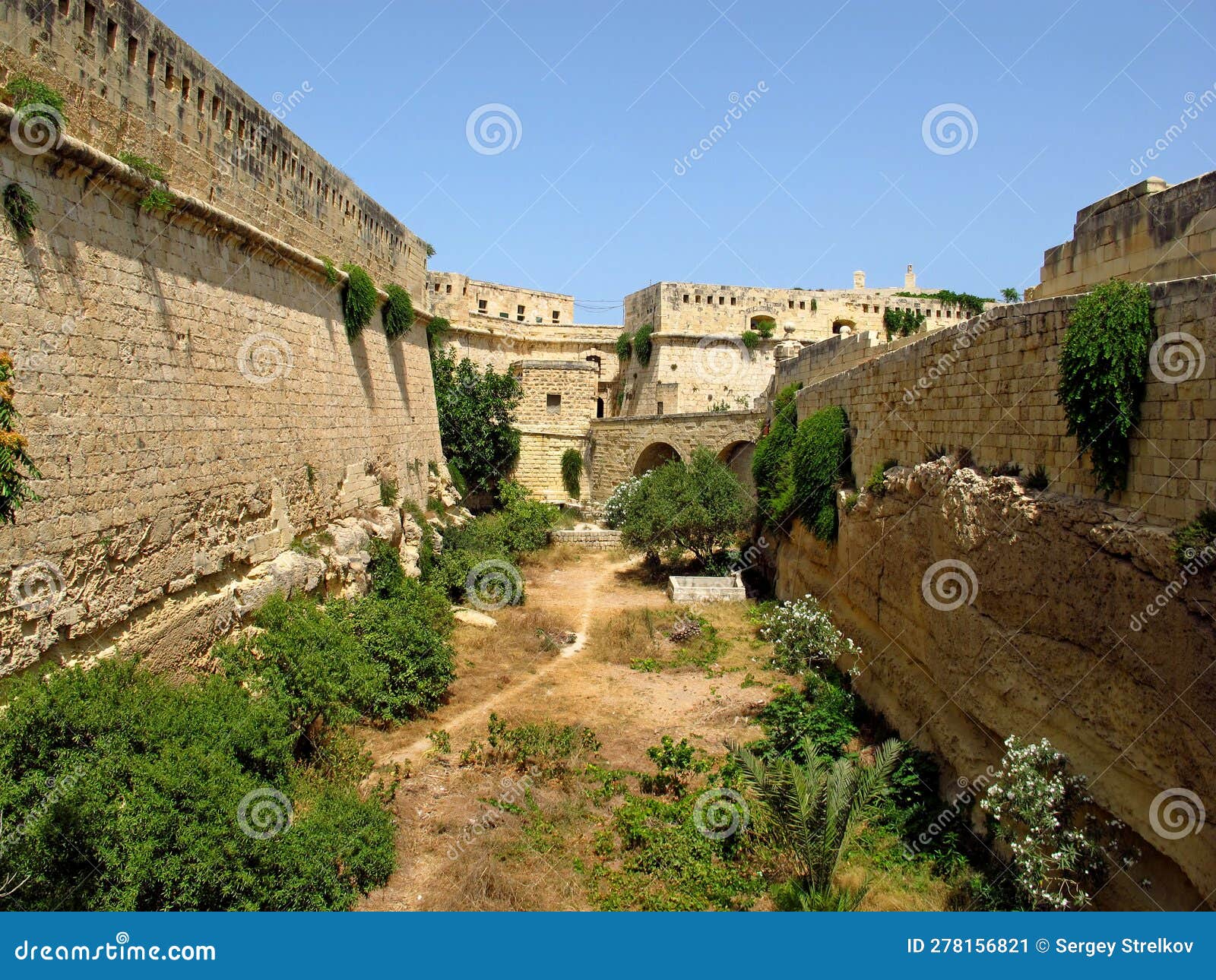 The Vintage Fortress in Valletta, Malta Stock Image - Image of ...