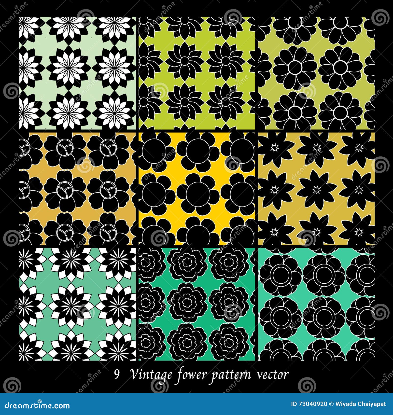 Vintage fower pattern stock illustration. Illustration of spring - 73040920