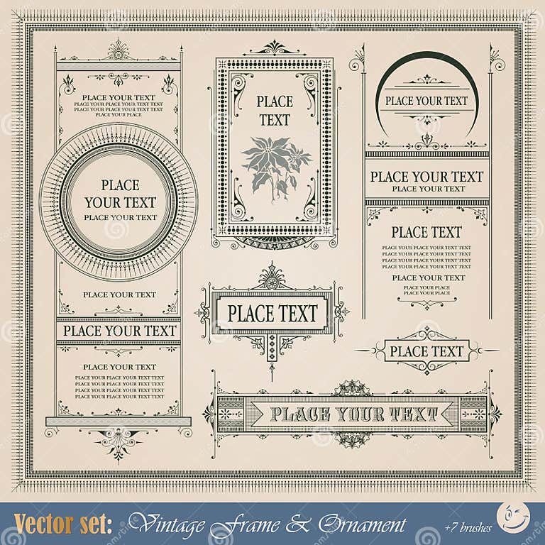 Vintage frame stock vector. Illustration of border, menu - 22714853