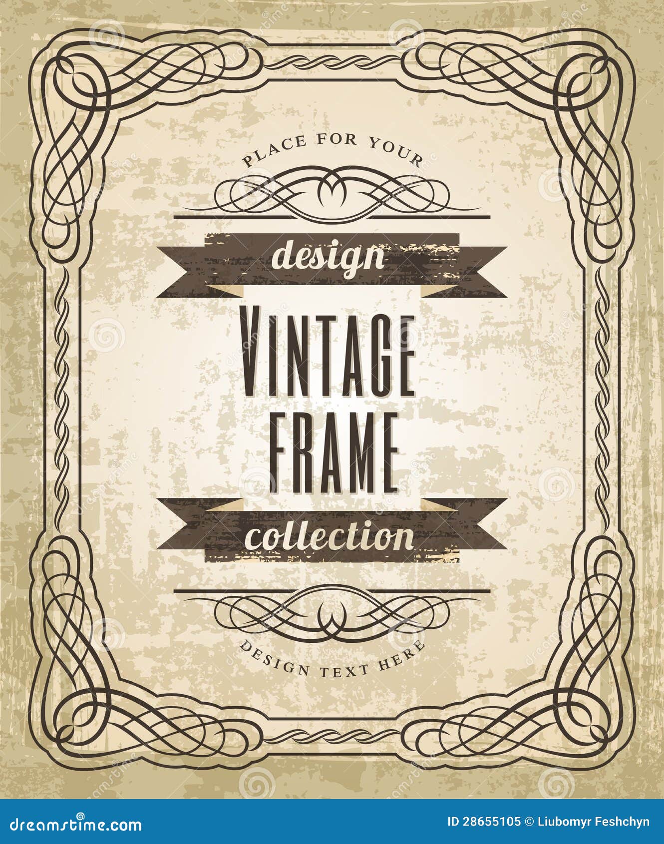 Vintage frame stock vector. Illustration of ornate, design - 28655105