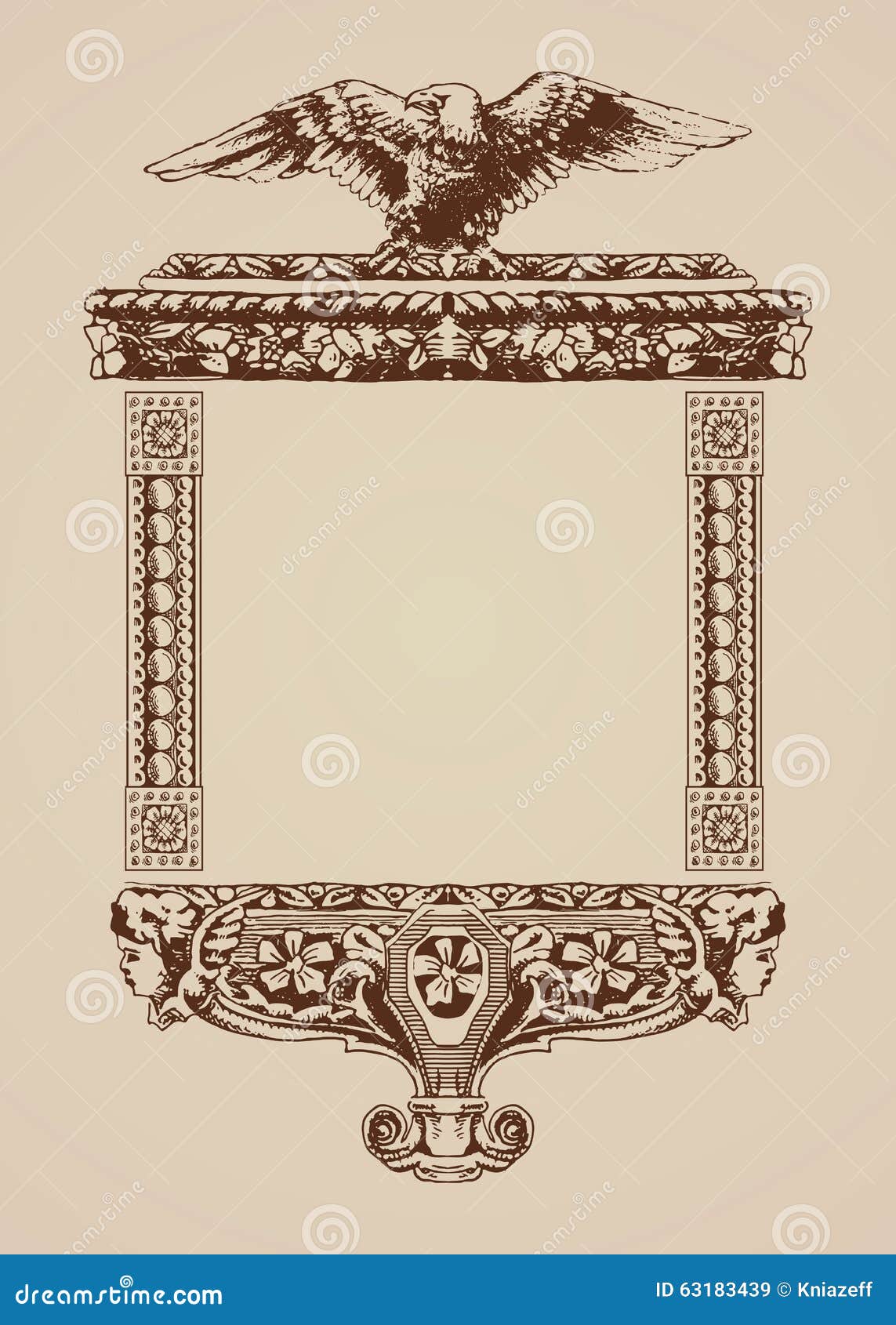 Vintage Frame on Ancient Paper Stock Vector - Illustration of banner ...