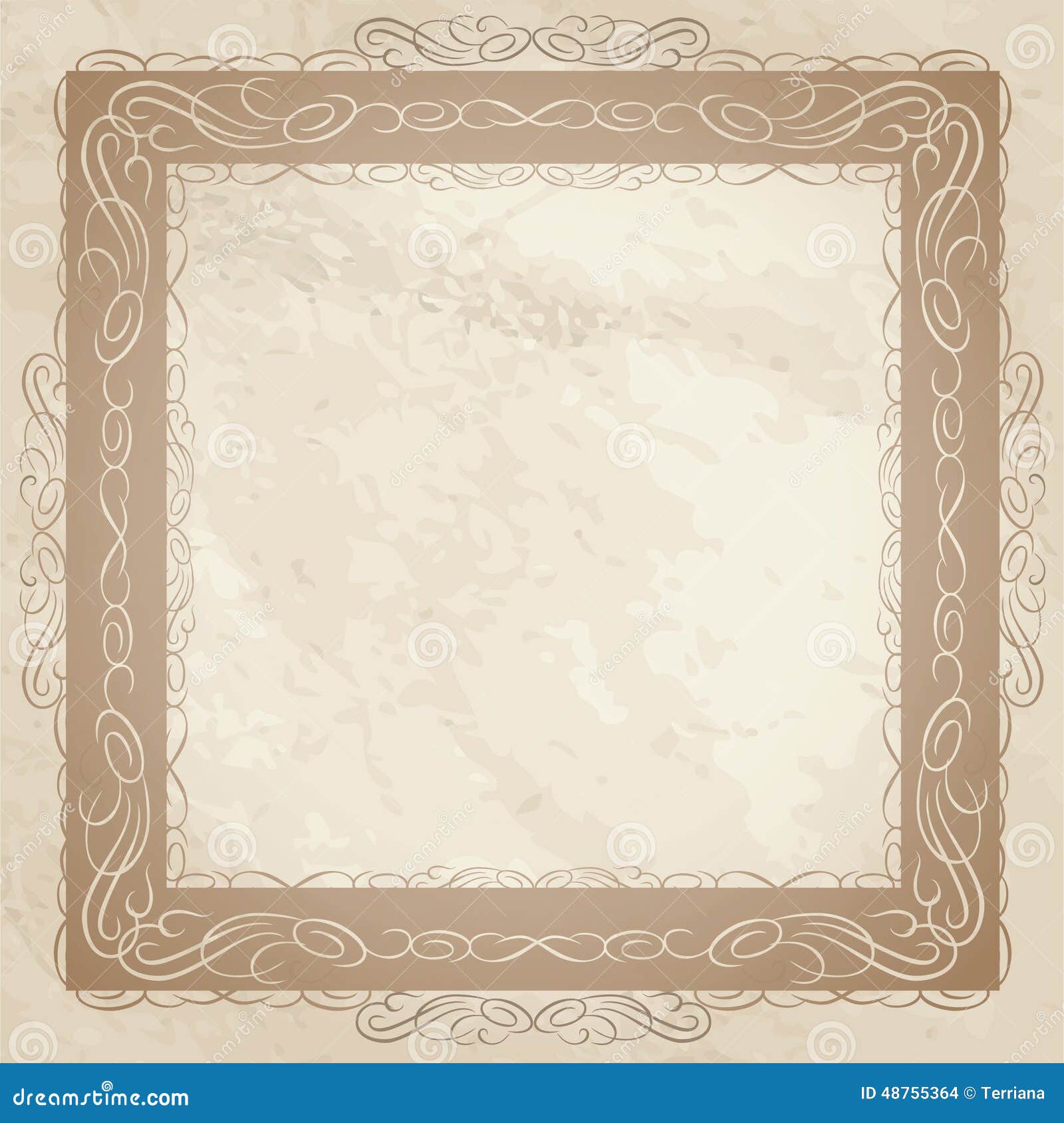 Vintage Frame Background. Retro Textured Wallpaper. Stock Illustration ...