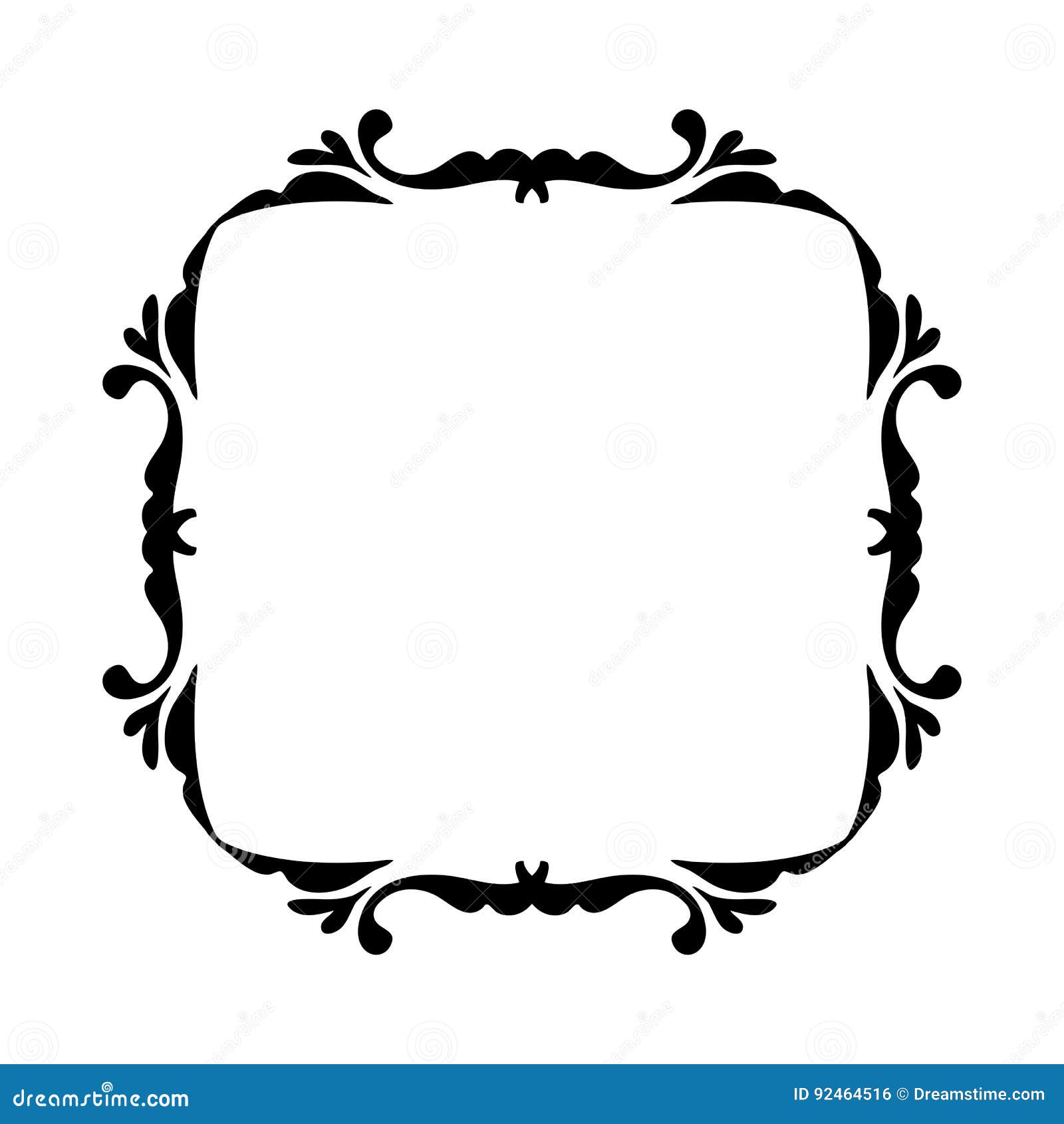Vintage Frame Black on White Stock Vector - Illustration of ...