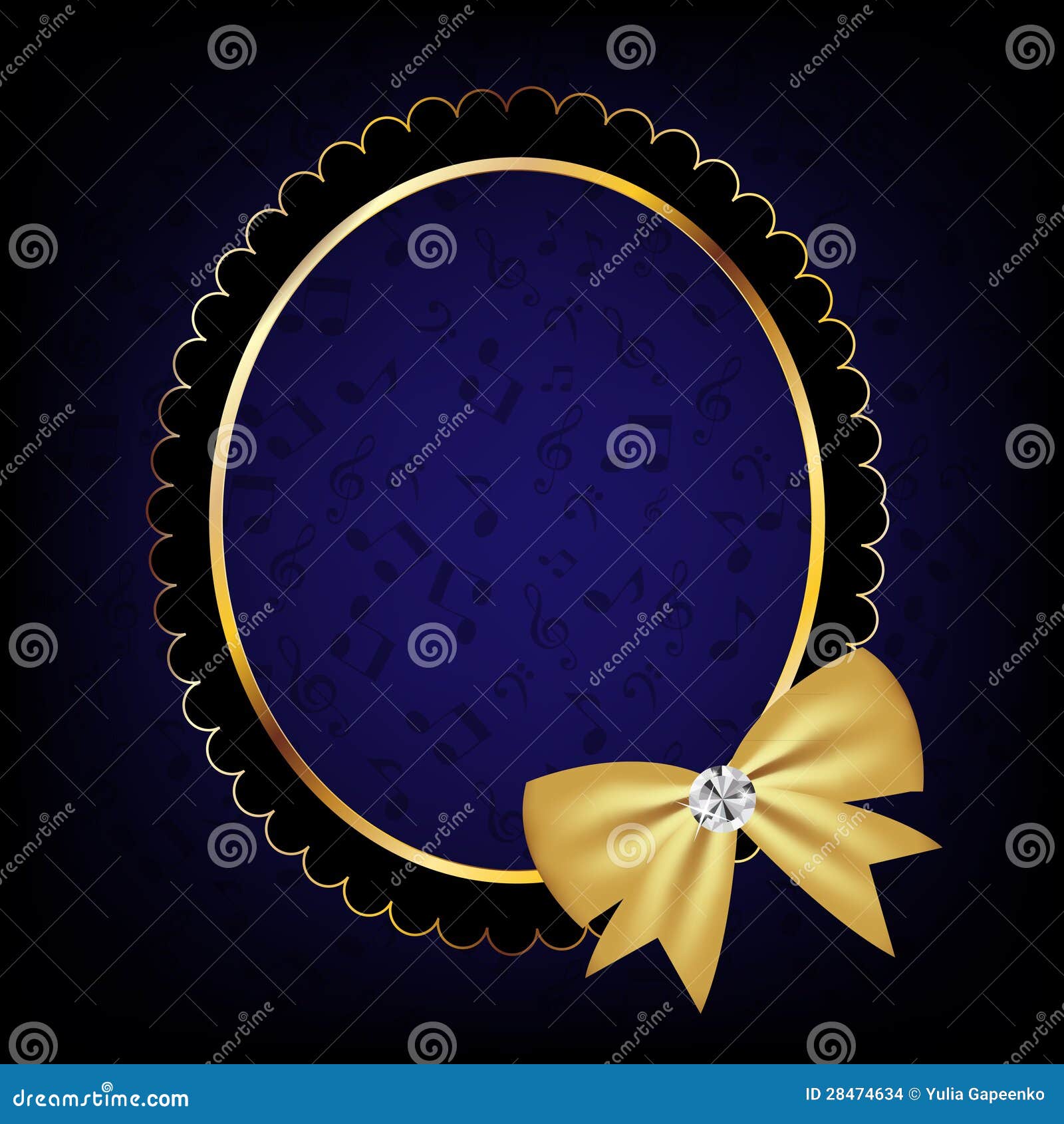 Vintage Frame with Bow Vector Illustration Stock Vector - Illustration ...