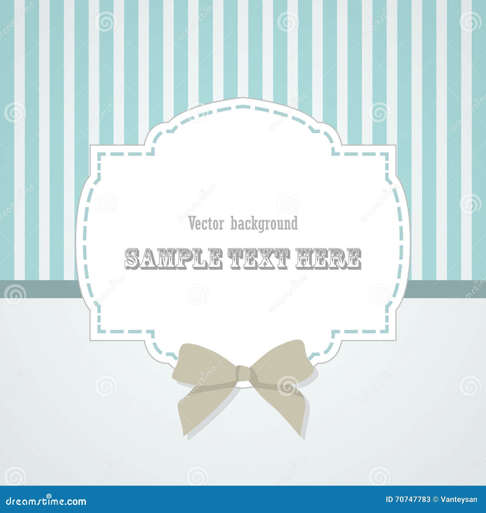 Vintage Frame with Bow Vector Illustration Stock Vector - Illustration ...