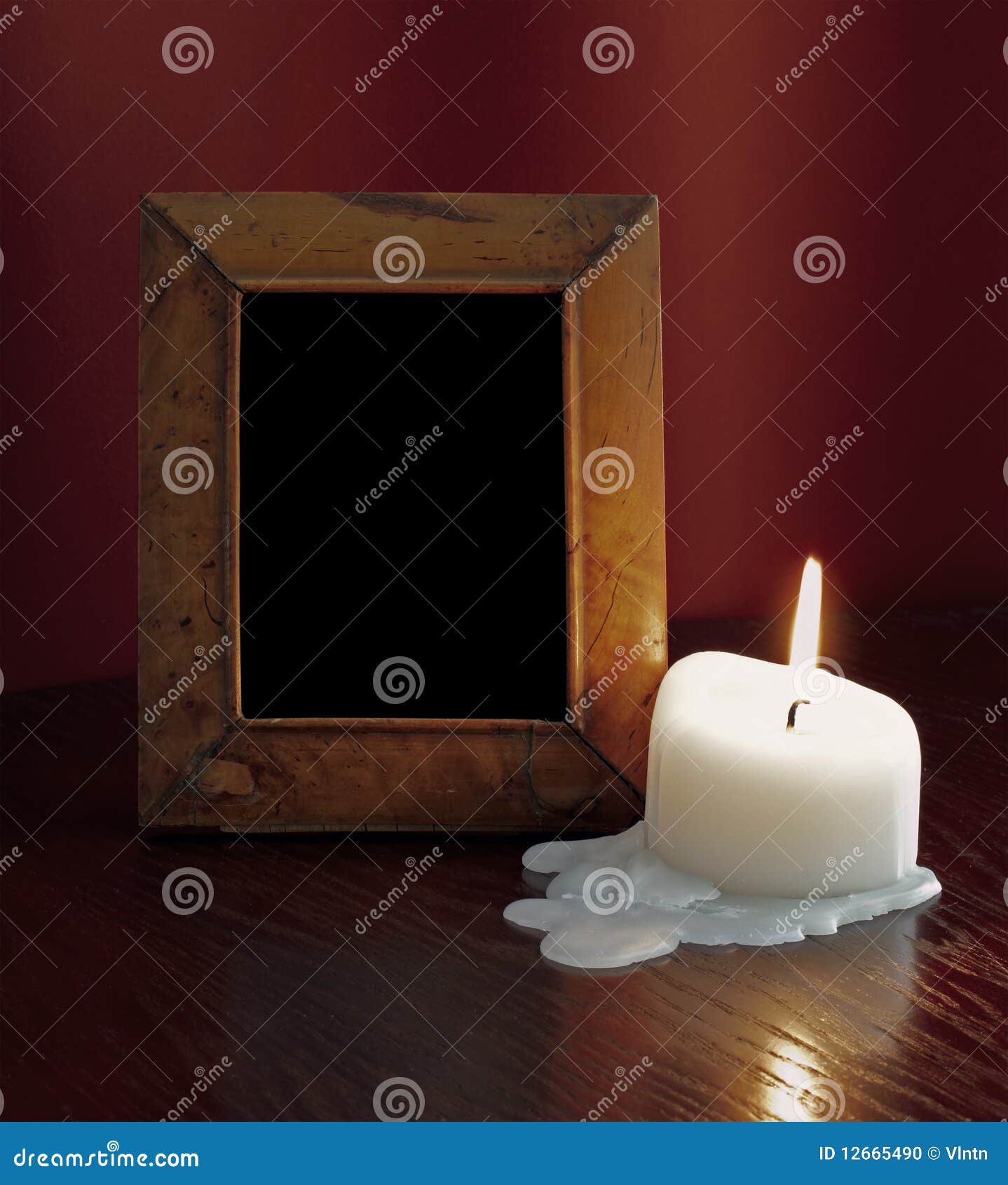 Vintage frame and candle stock photo. Image of candle - 12665490