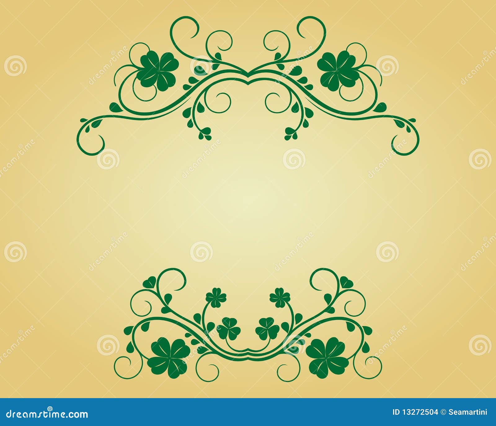 Vintage frame with clover stock vector. Illustration of background ...