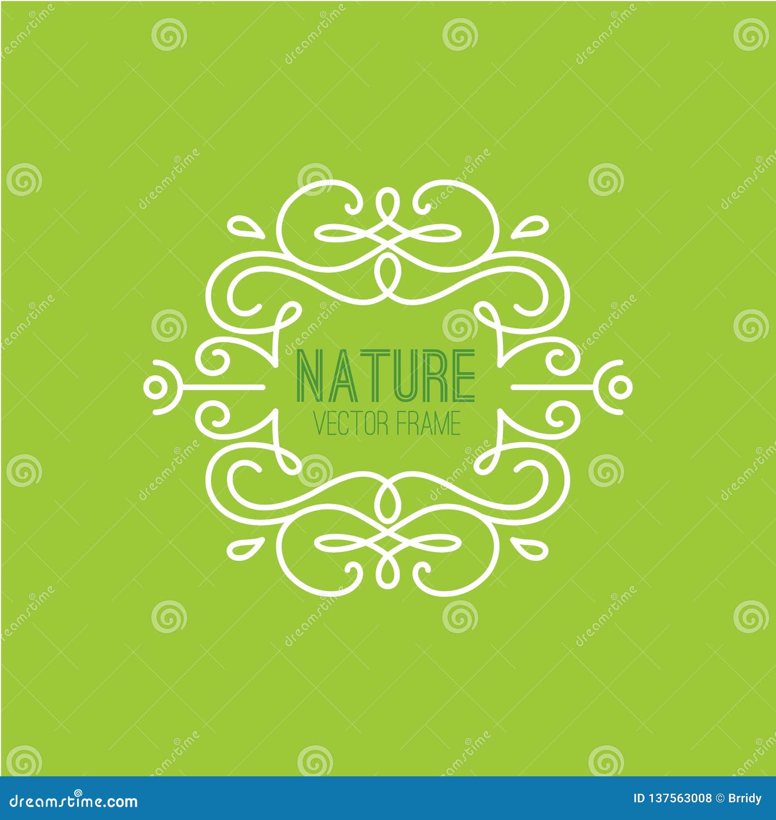 Vintage Frame with Copy Space for Text in Trendy Mono Line Style ...