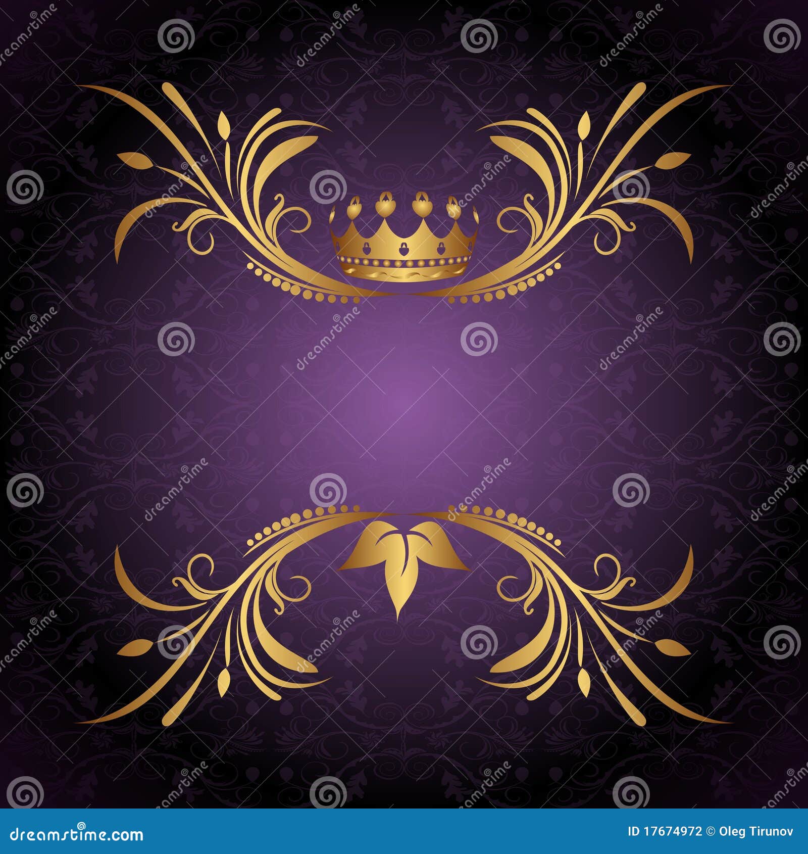 Vintage frame with crown stock vector. Illustration of flower - 17674972
