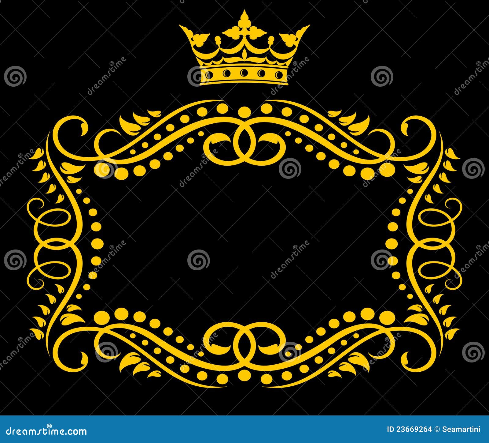 Vintage frame with crown stock vector. Illustration of decoration ...