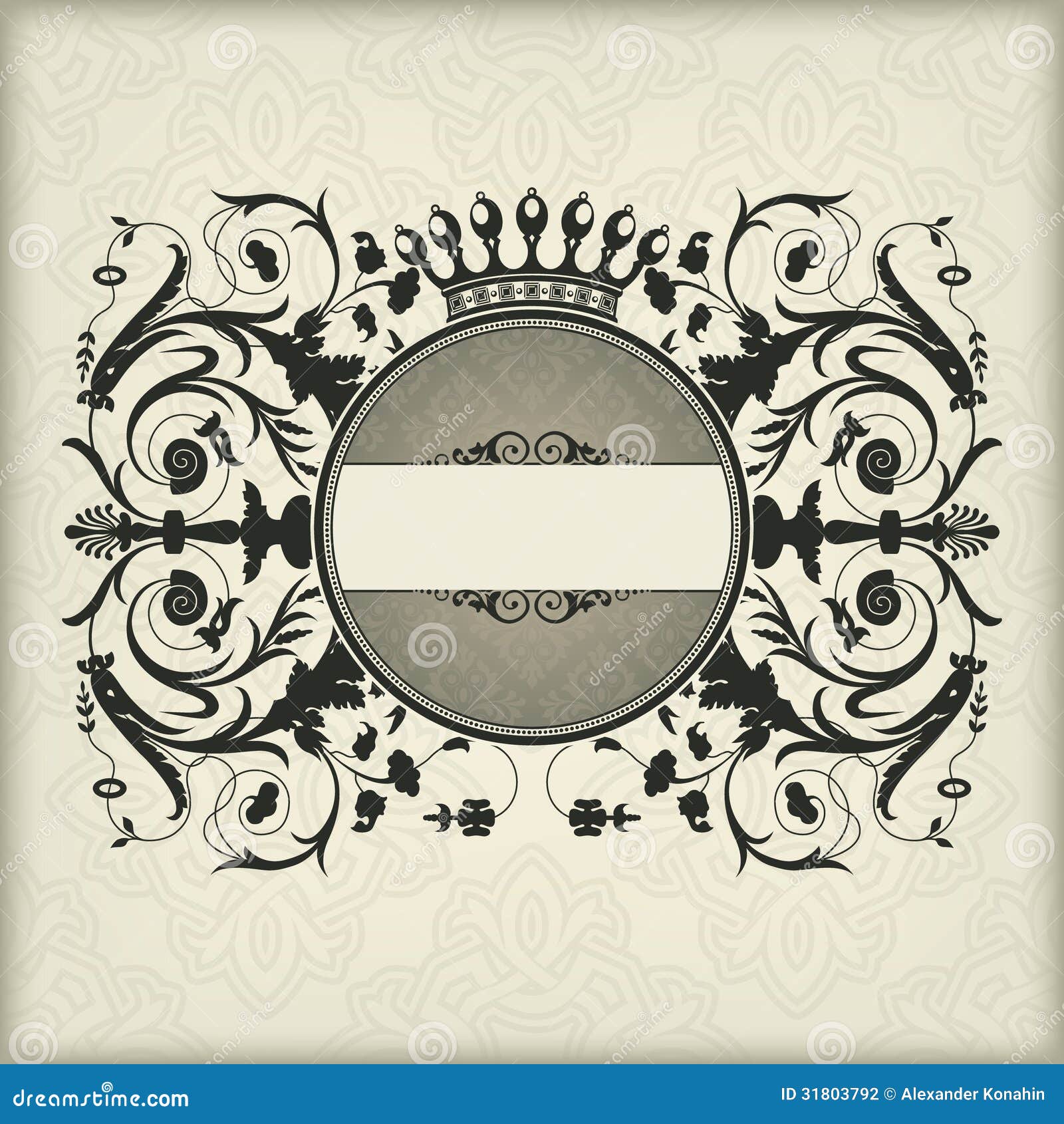 Vintage frame with crown stock vector. Illustration of celebration ...