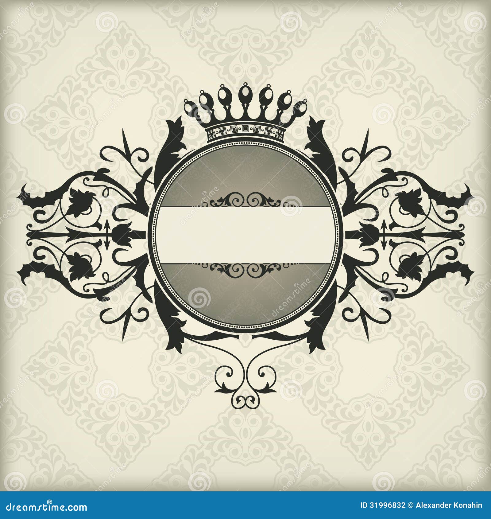 Vintage frame with crown stock vector. Illustration of greeting - 31996832