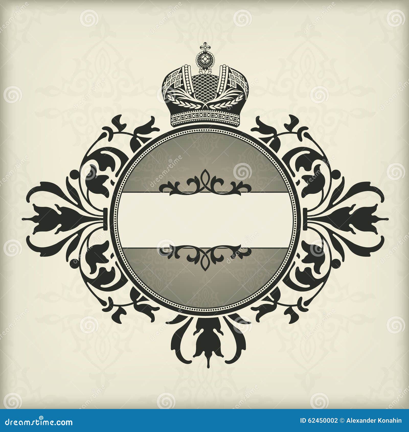 Vintage frame with crown stock vector. Illustration of invitation ...