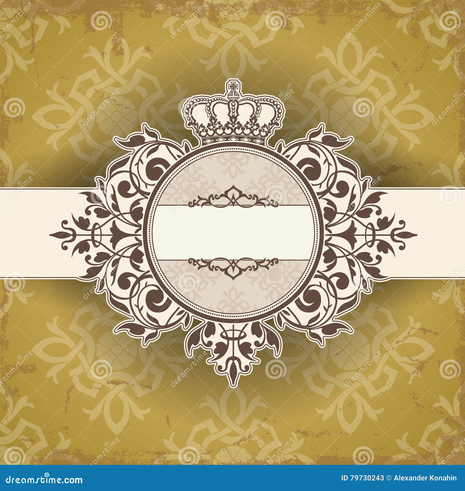 Vintage frame with crown stock vector. Illustration of celebration ...