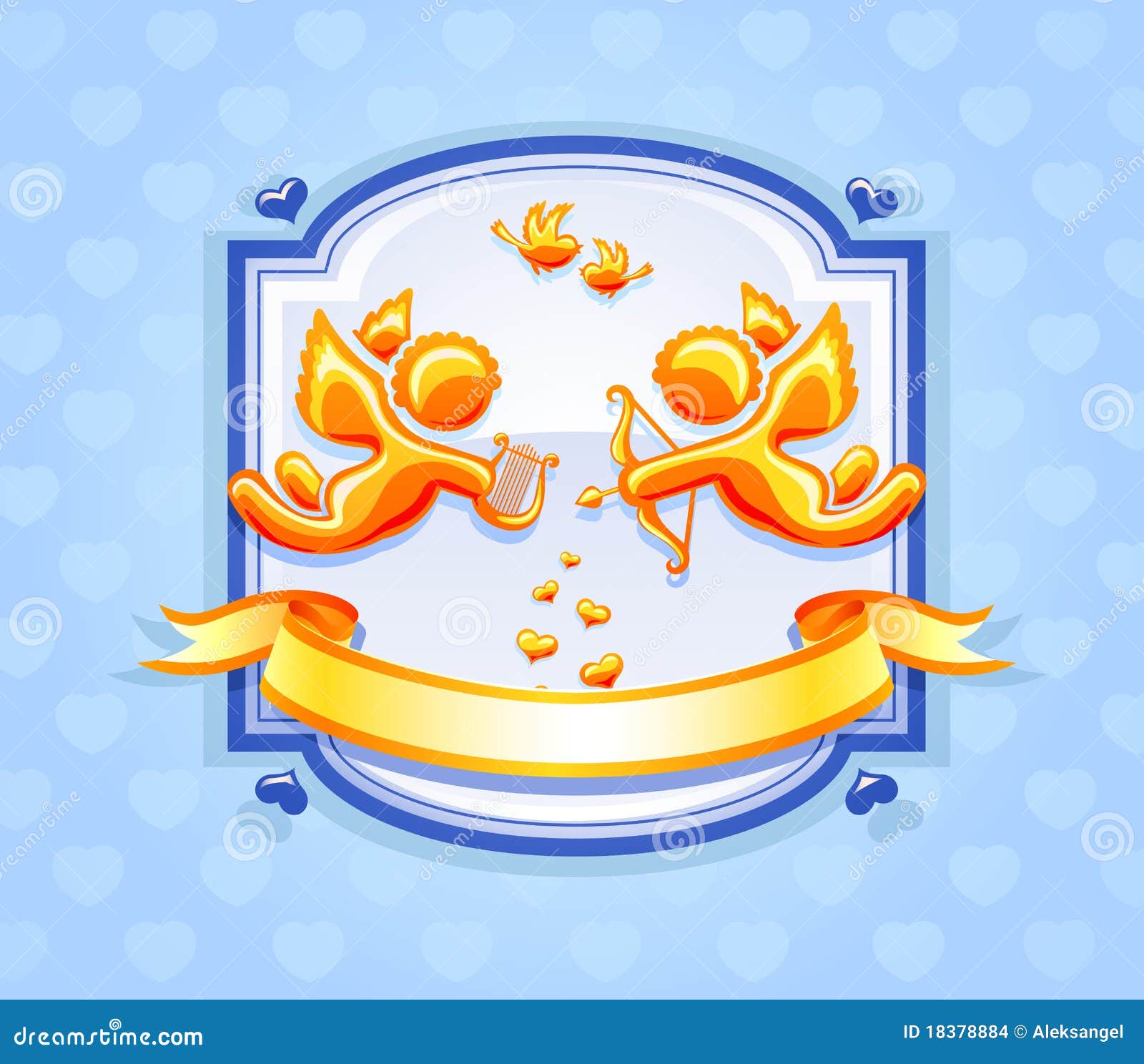 Vintage frame with cupid stock vector. Illustration of artistic - 18378884