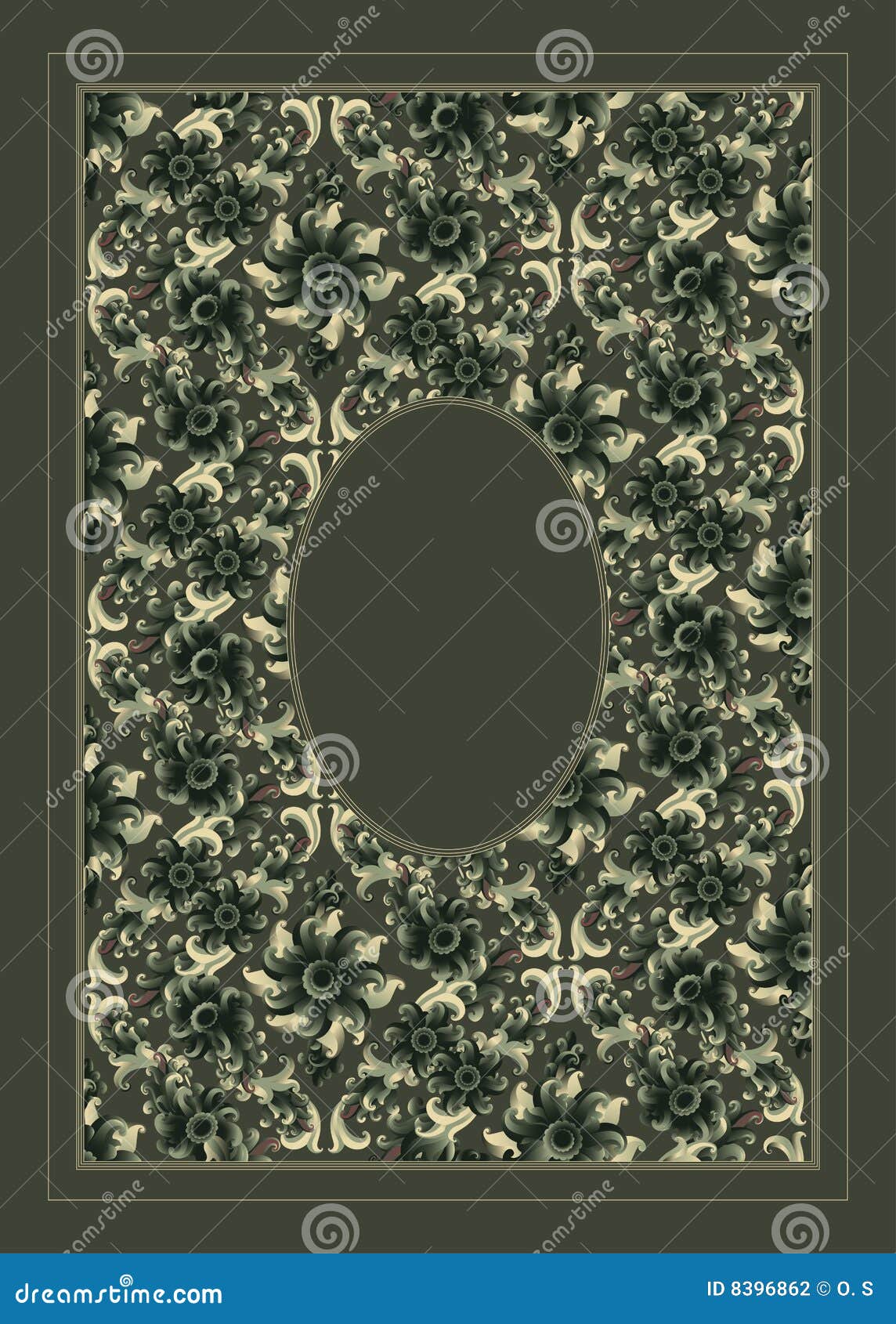 Vintage frame - dark green stock vector. Illustration of decorative ...