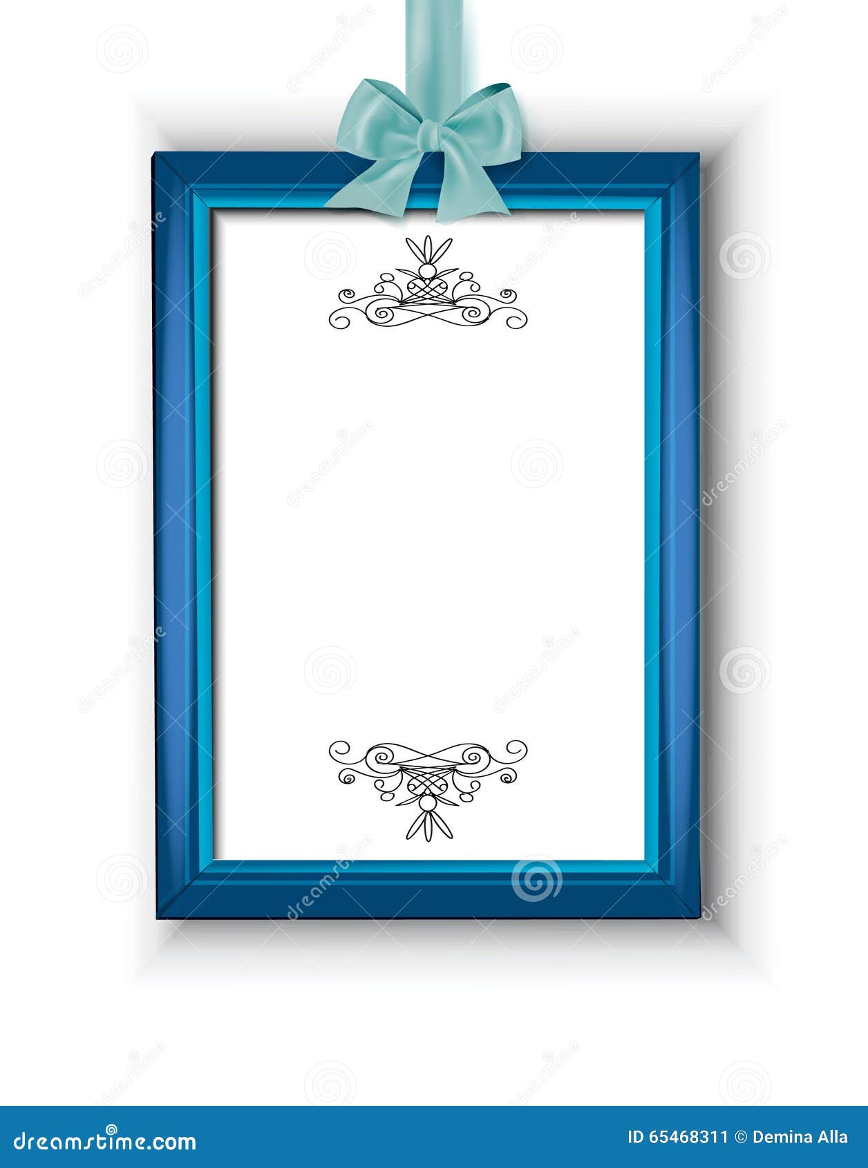 Vintage Frame Decorated with the Bow. Stock Vector - Illustration of ...