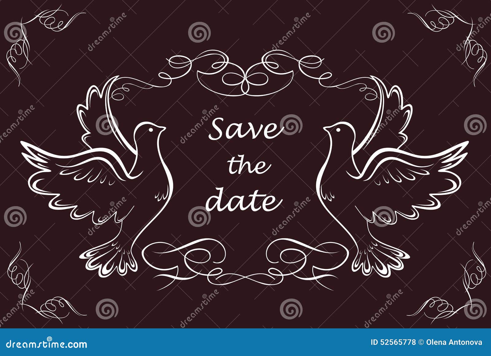 Vintage frame with doves stock vector. Illustration of bird - 52565778