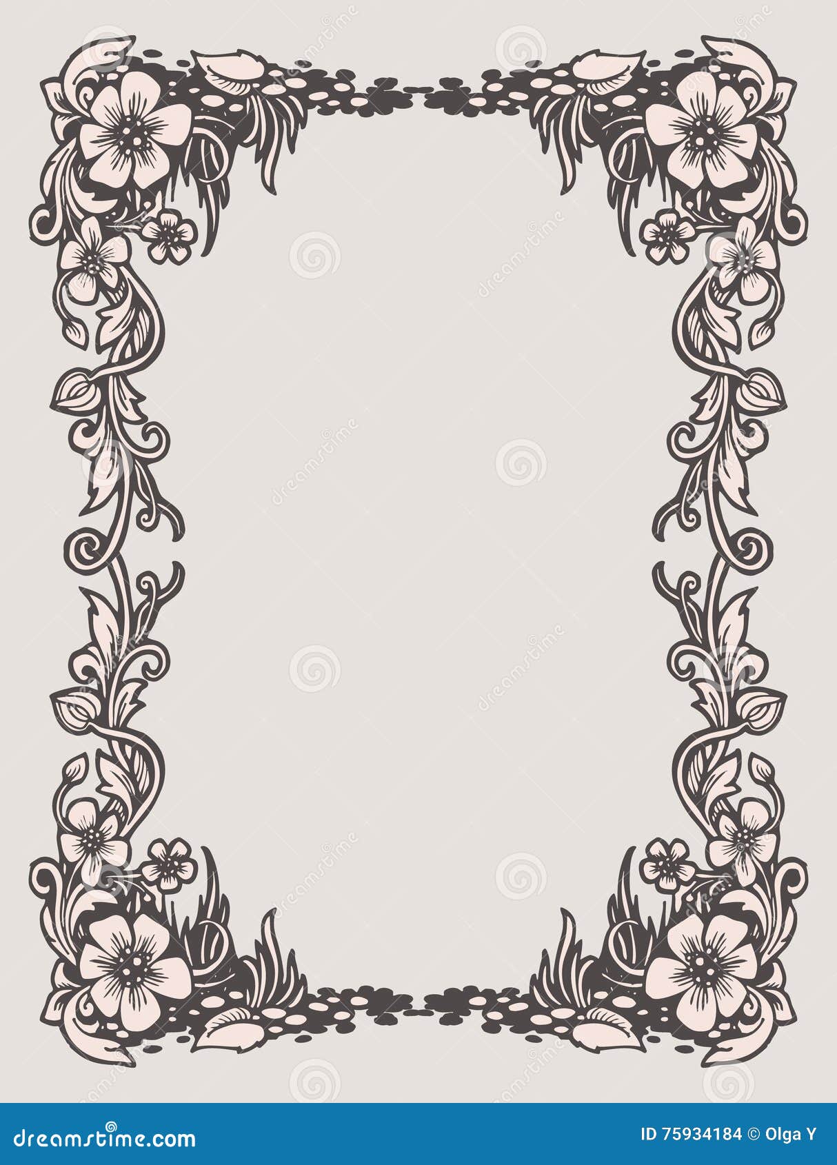 Vintage Frame with Floral Pattern. Vector Illustration Stock Vector ...