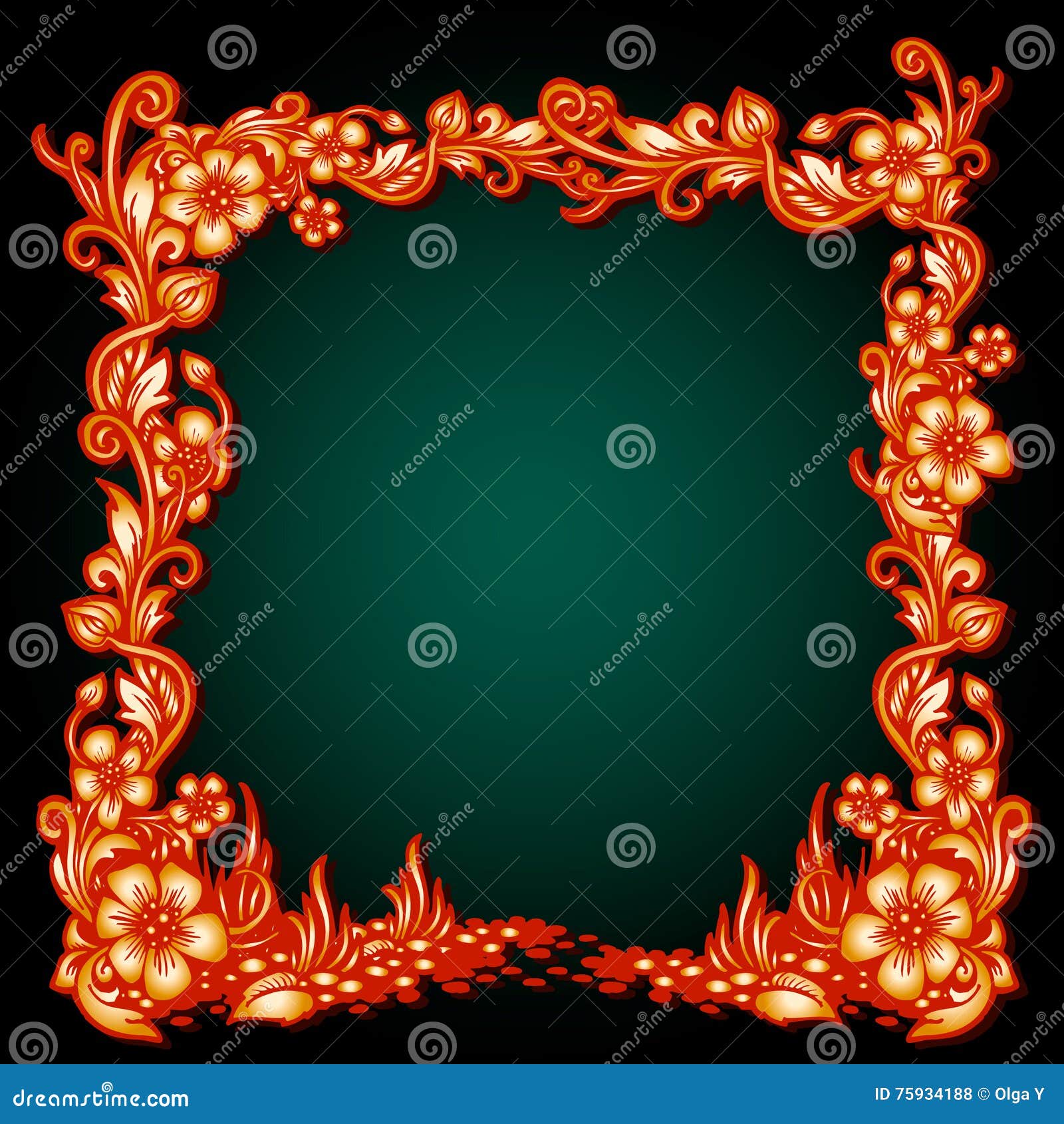 Vintage Frame with Floral Pattern. Vector Illustration Stock Vector ...
