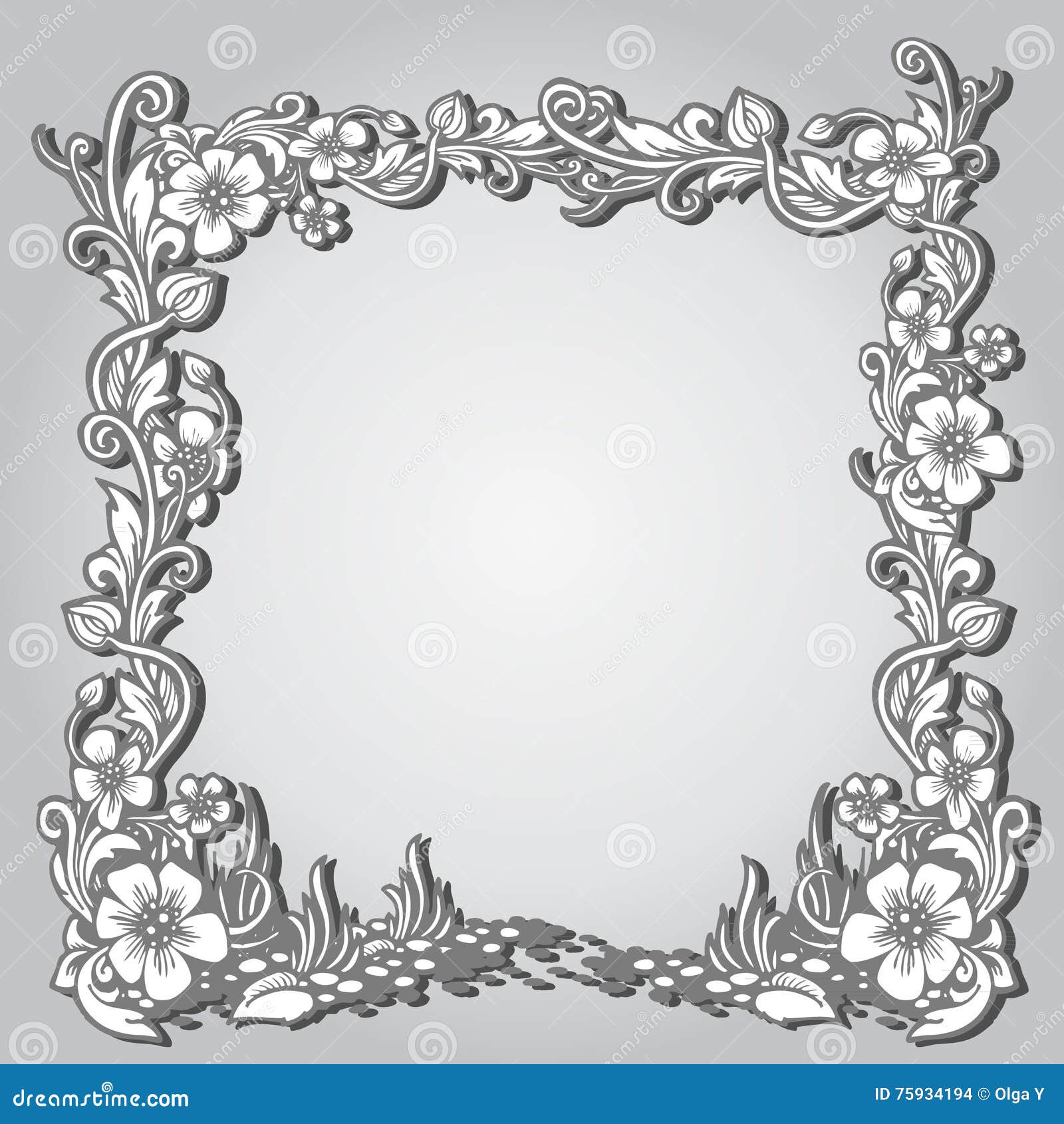 Vintage Frame with Floral Pattern. Vector Illustration Stock Vector ...